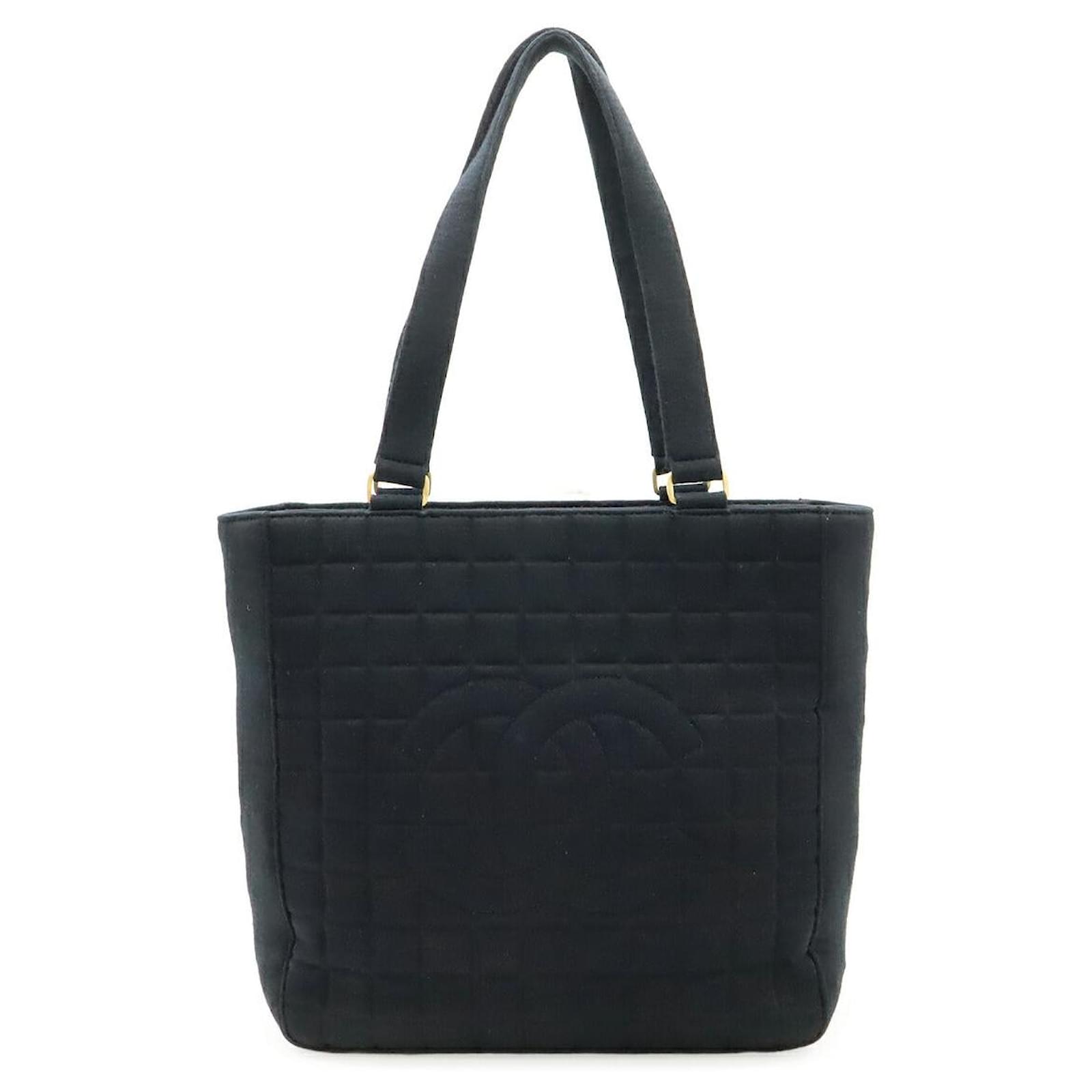 Chanel Cotton Jersey Chocobar Tote Bag Black ref.2474483 - Joli Closet