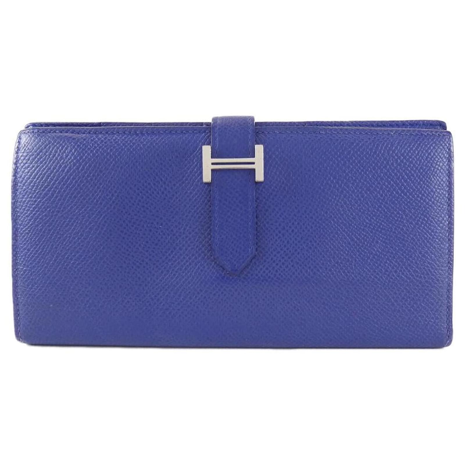 Hermès Hermes Béarn Soufflet Epsom Long Wallet Blue Leather ref.2474875 ...