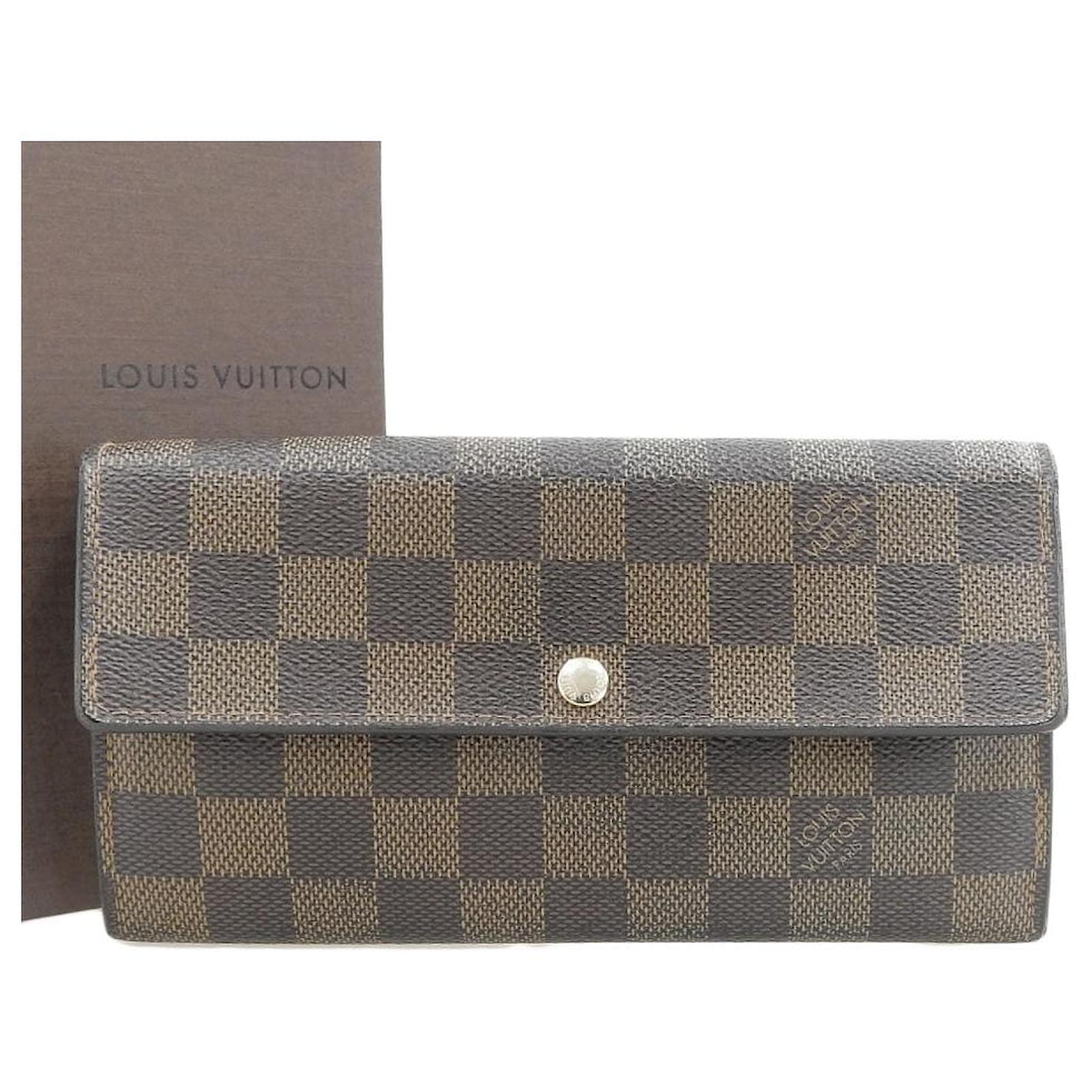 Louis Vuitton Damier Long Wallet Brown Cloth ref.2475443 - Joli Closet