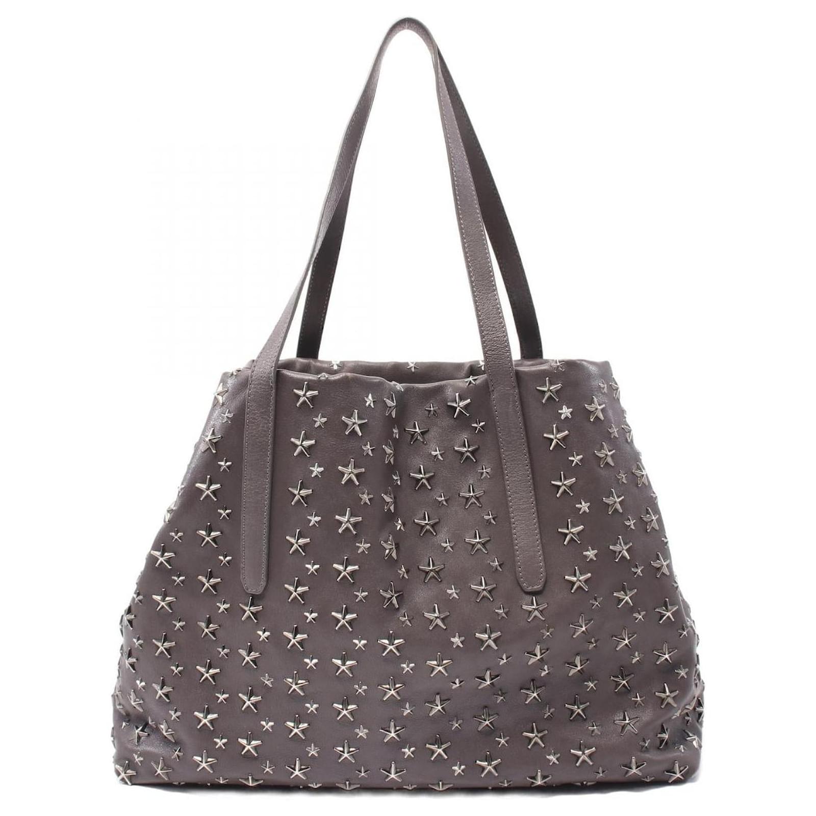 Jimmy Choo Leather Tote Bag Grey ref.2476570 - Joli Closet