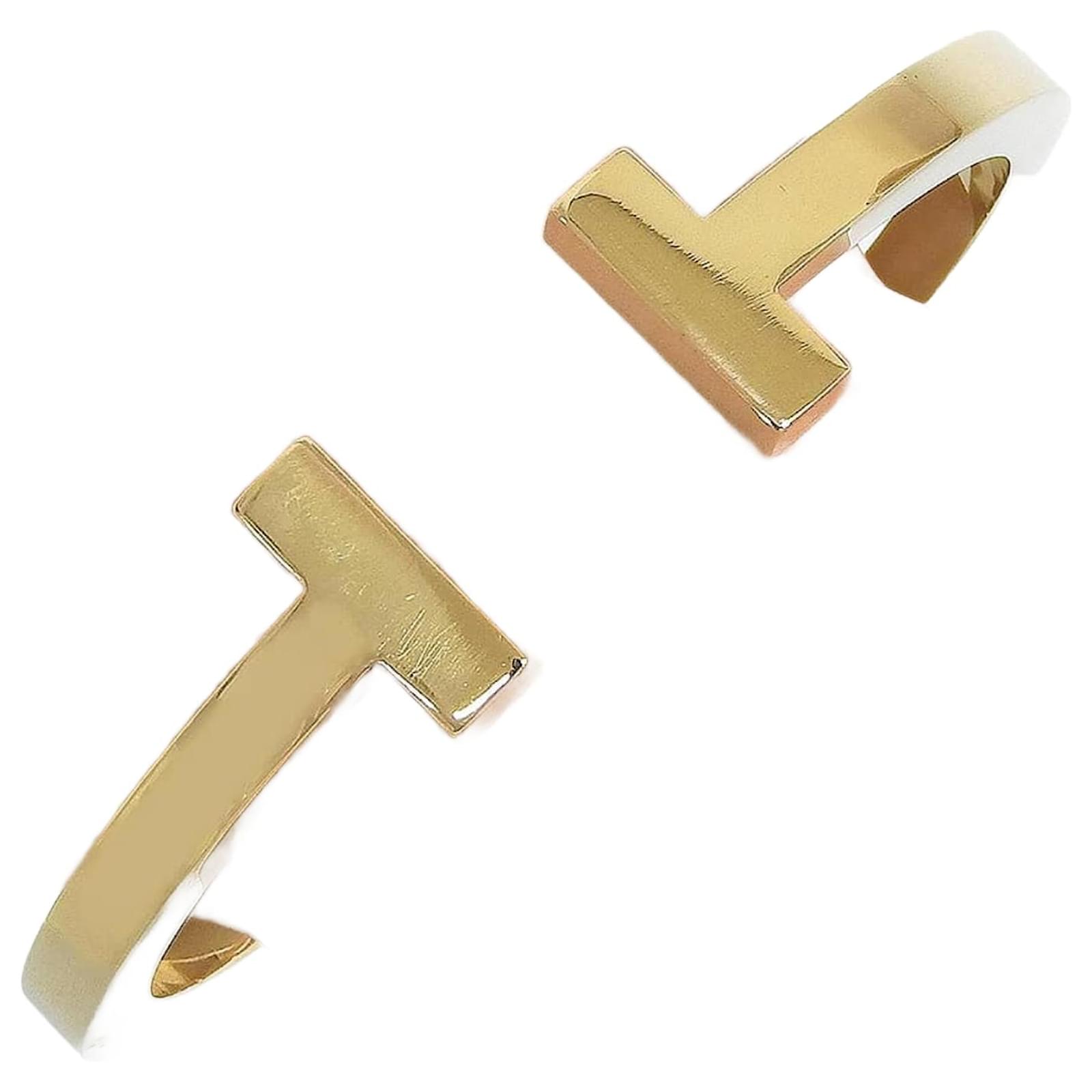 Tiffany & Co. 18K Yellow Gold T-Square Bangle Golden ref.2477679 - Joli ...