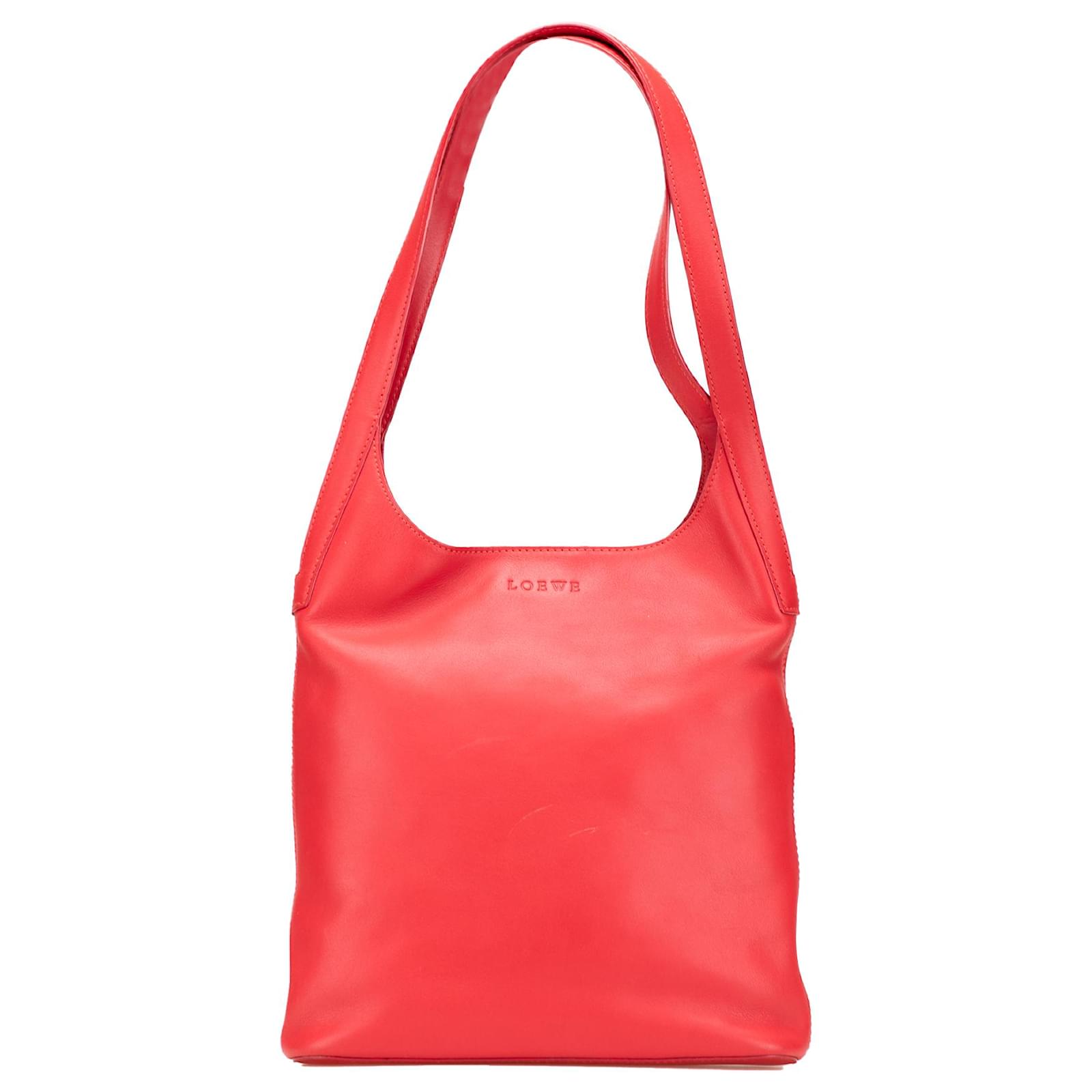 LOEWE Red Leather Shoulder Bag Pony-style calfskin ref.2478545 - Joli ...