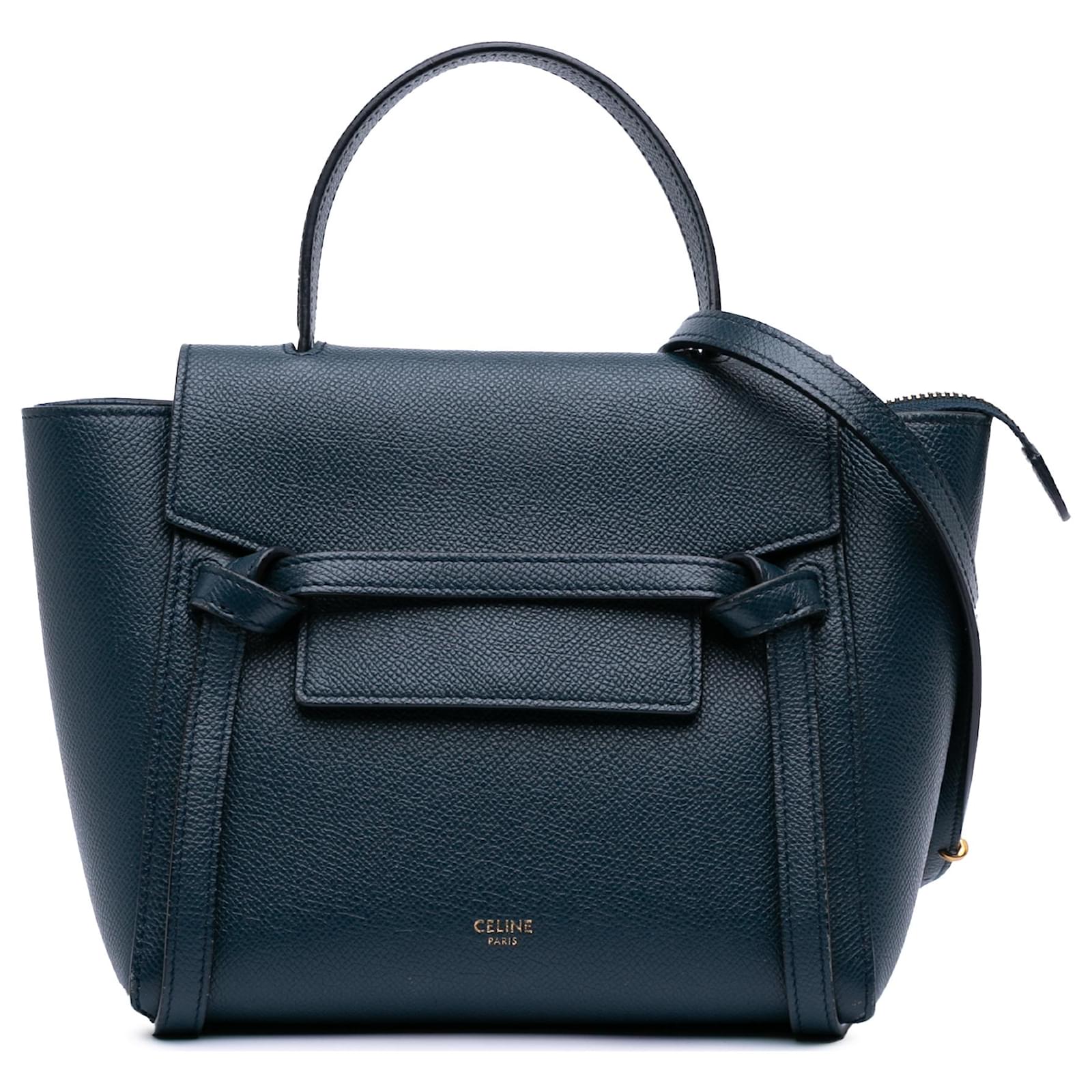 Céline Celine Blue Pico Grained Calfskin Belt Bag Dark blue Leather ...