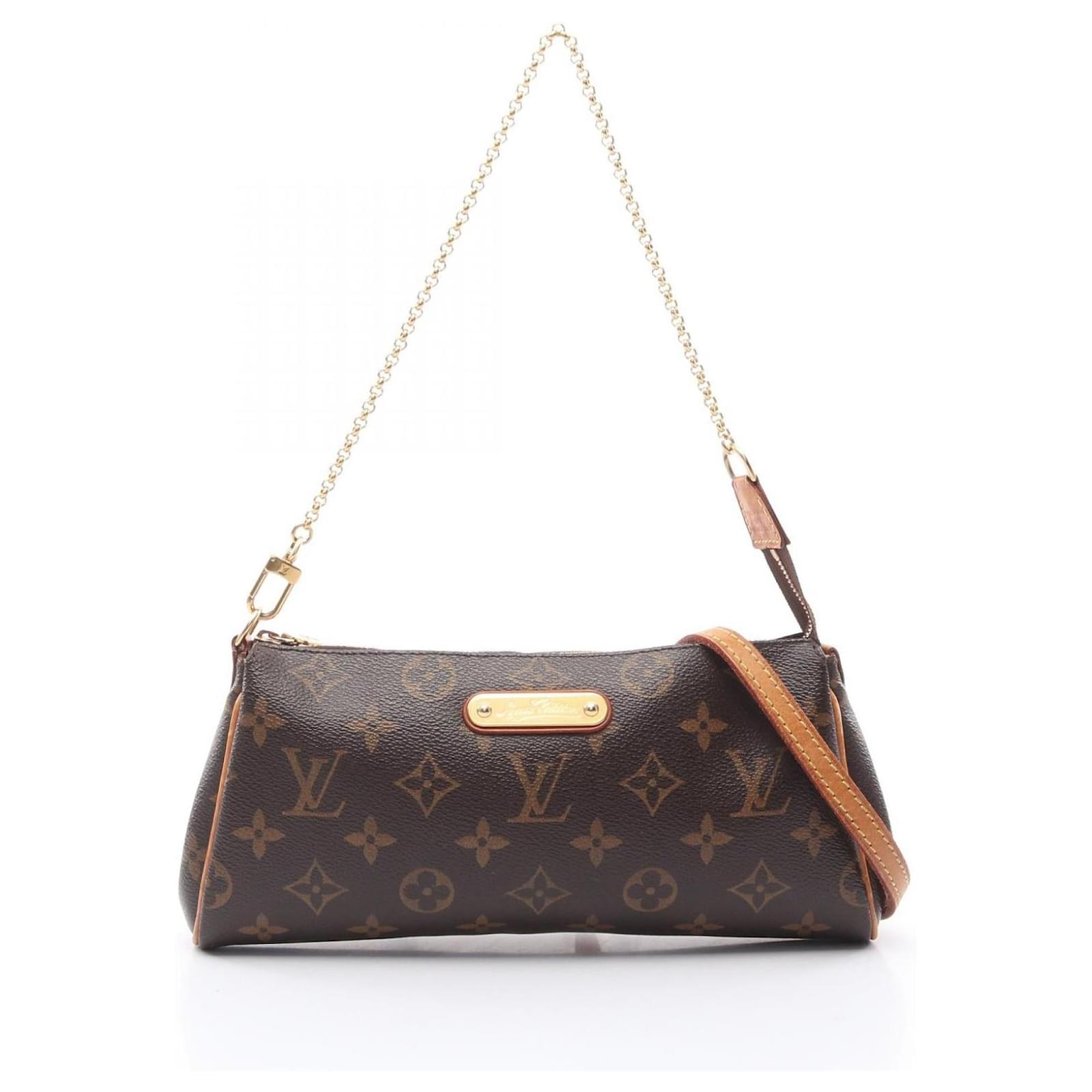 Louis Vuitton Eva Monogram Coated Canvas Shoulder Bag Brown Leather ref ...