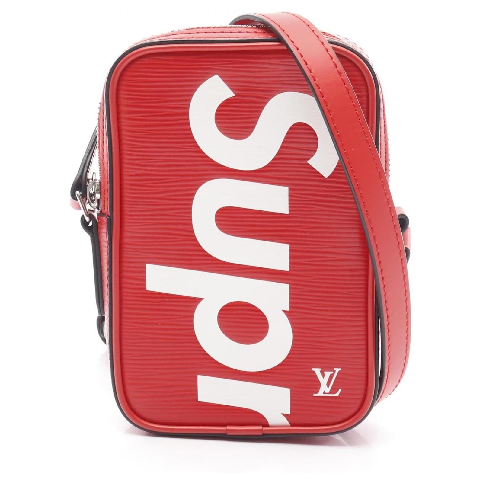 Epi Schultertasche LOUIS VUITTON × SUPREME Weiß Rot Leder ref.2480831 ...