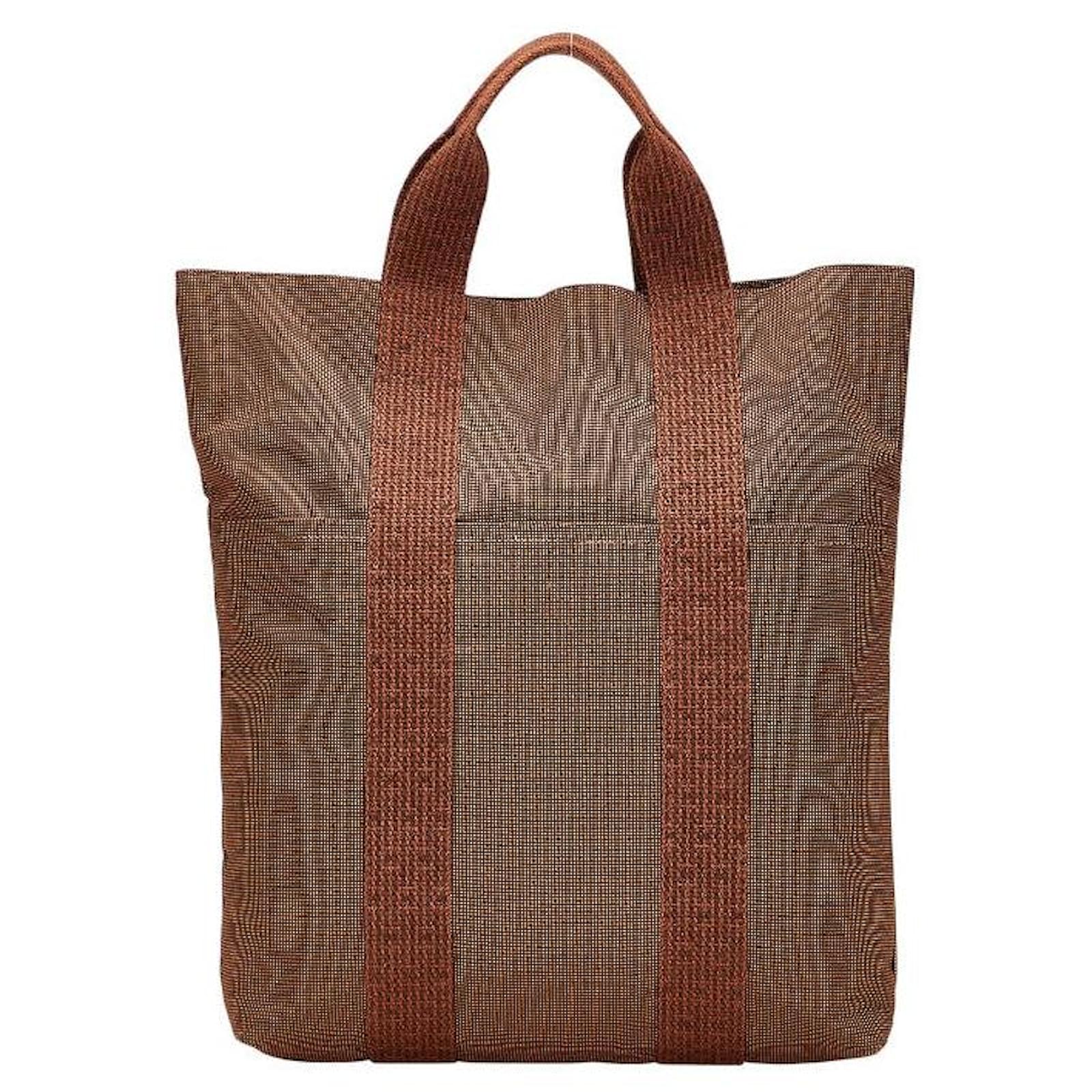 Hermès Hermes Herline Canvas Tote Bag Brown Cloth ref.2484771 - Joli Closet