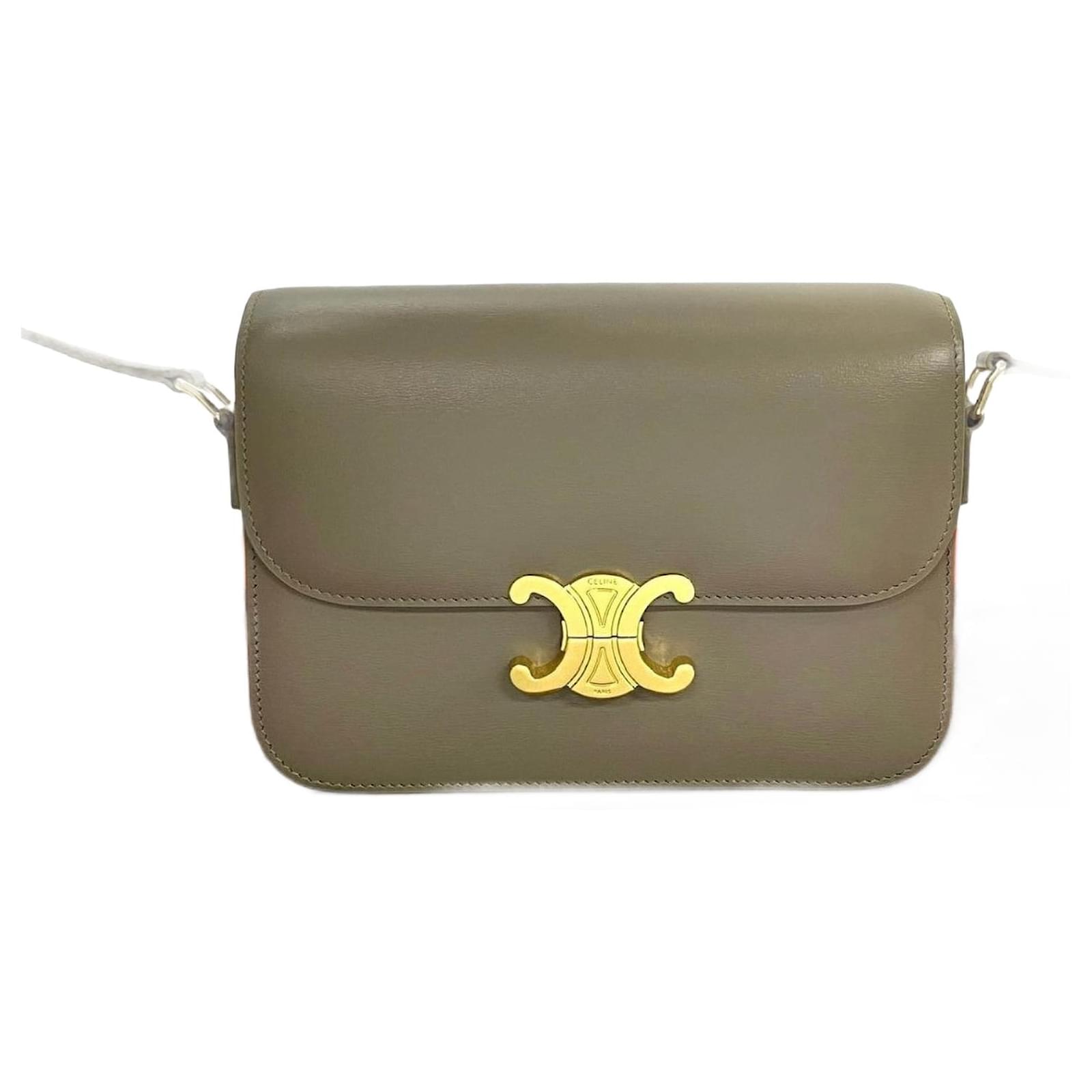 Céline Celine Classic Triomphe Logo Leather Shoulder Bag (Sold) - Joli ...