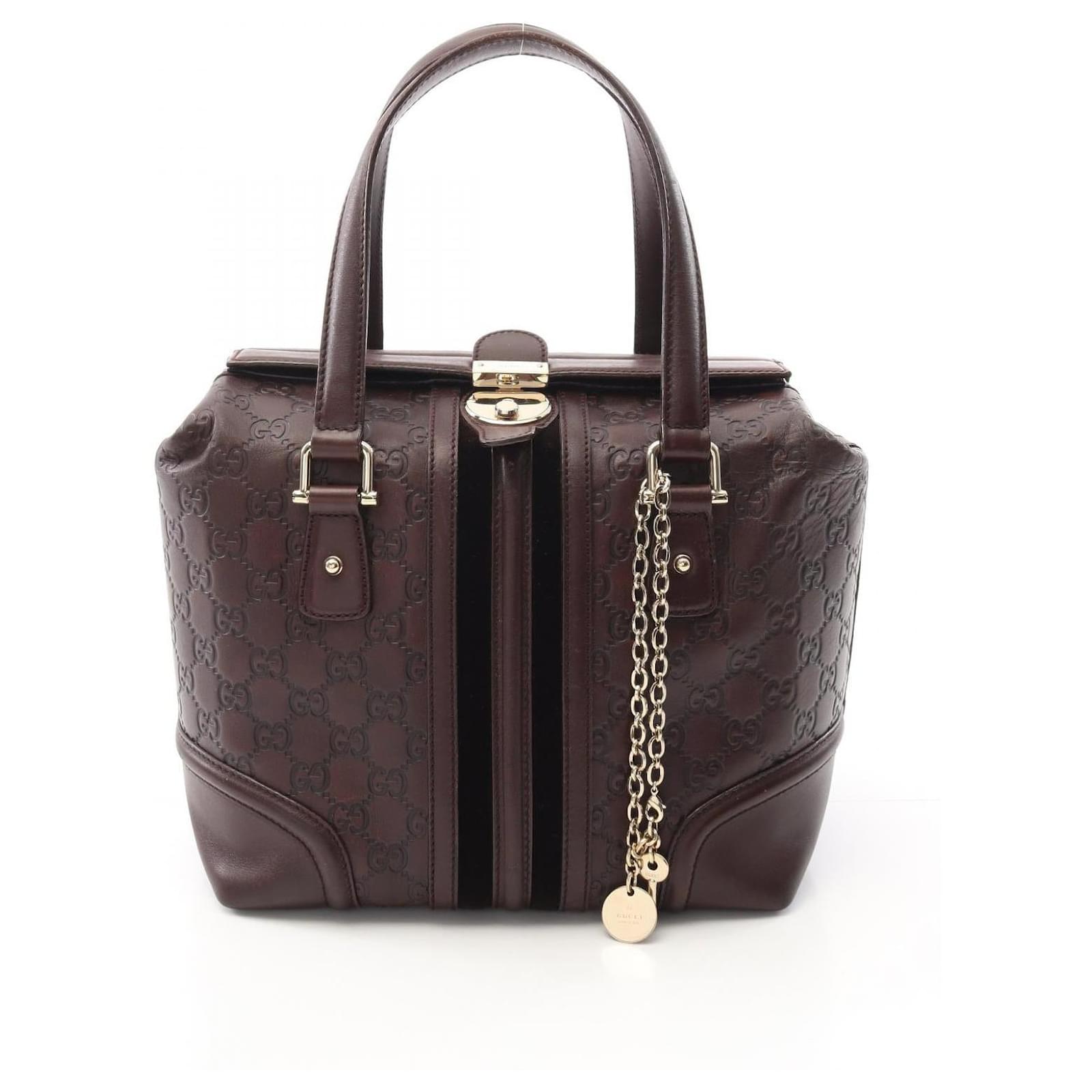 Gucci Square Doctors Bag Guccissima Leather Handbag Brown Cloth ref ...