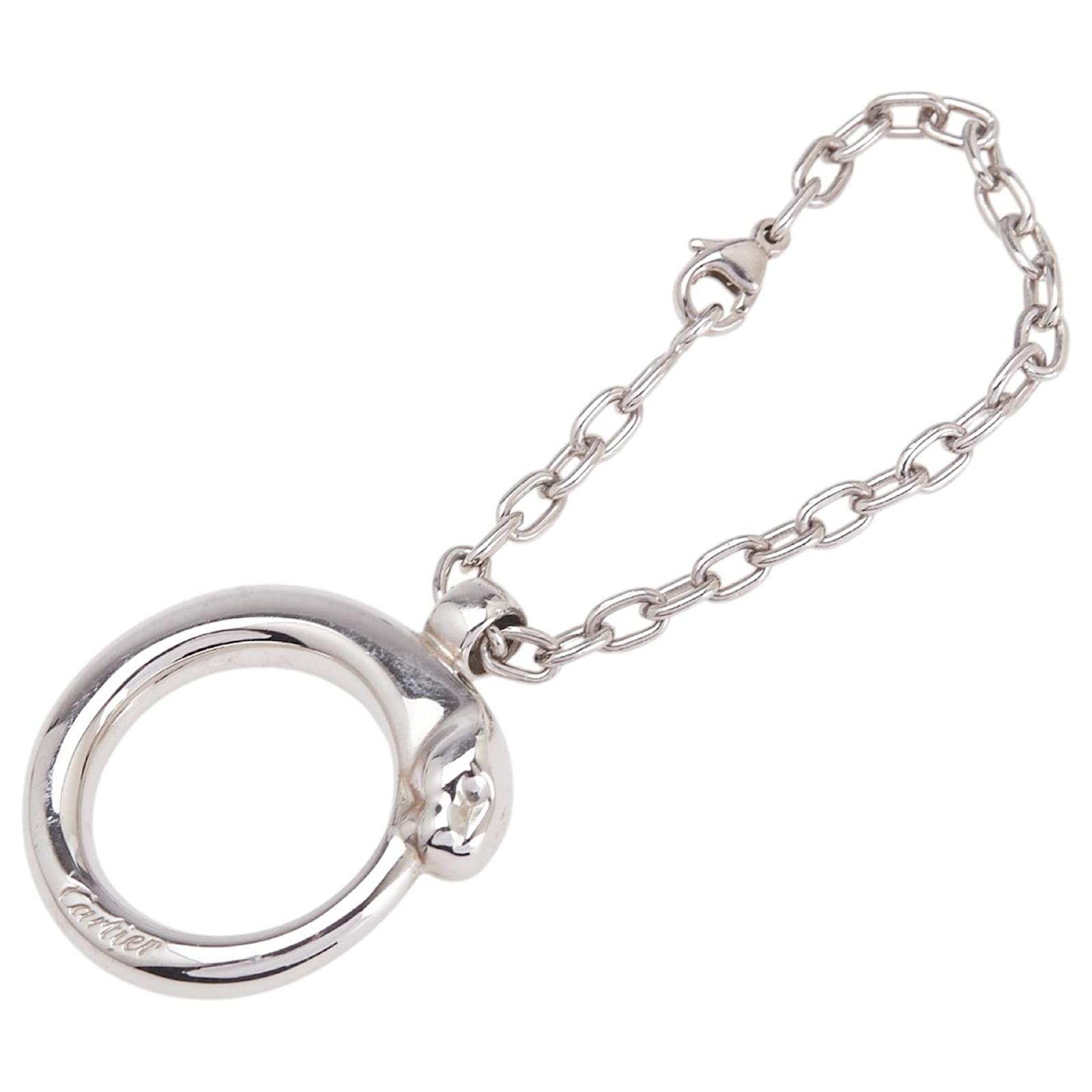 Cartier Silver Silver Tone Panthere Chain Key Chain Silvery Metal ref ...