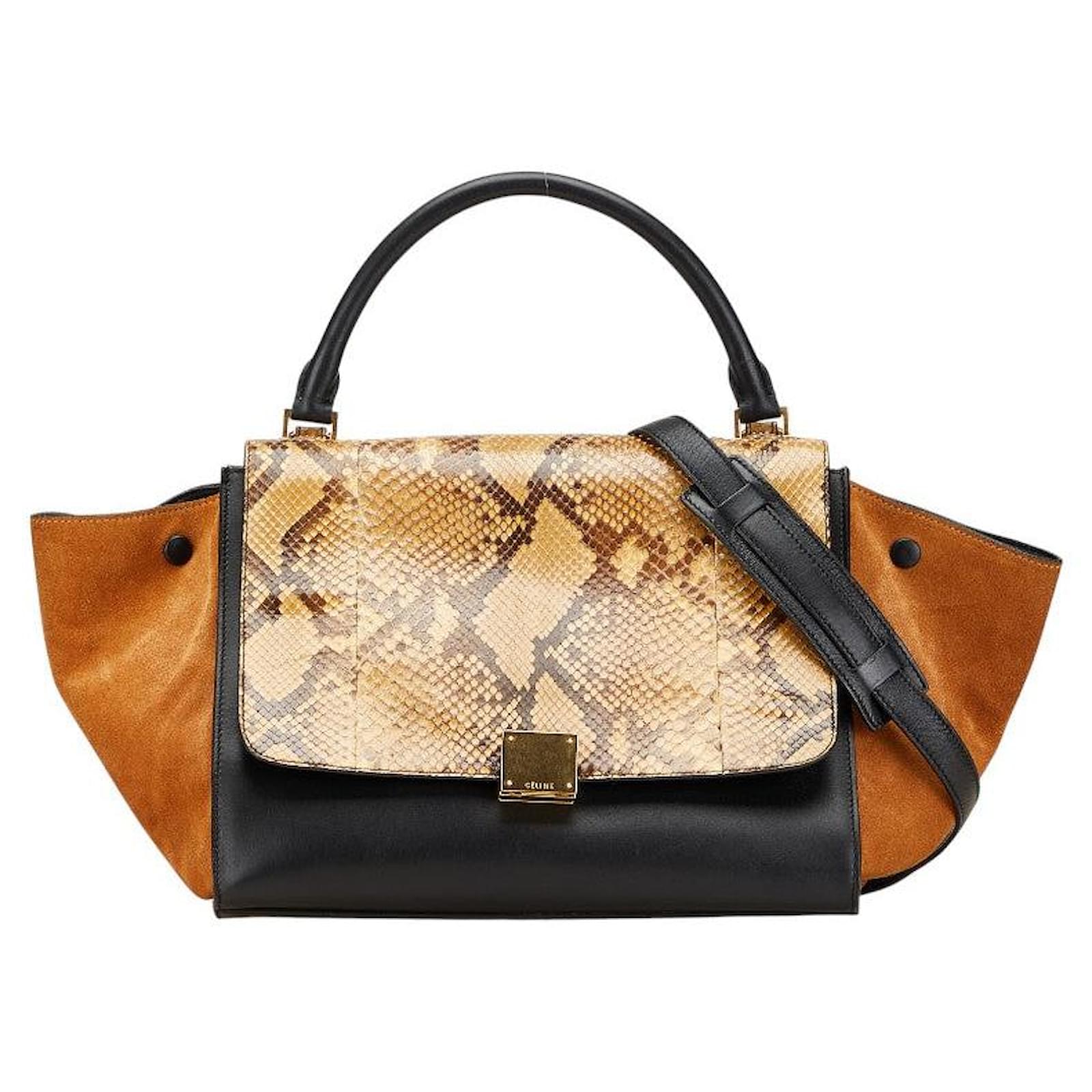 Céline Celine Trapeze Python 2way Bag Black Leather ref.2489363 - Joli Closet