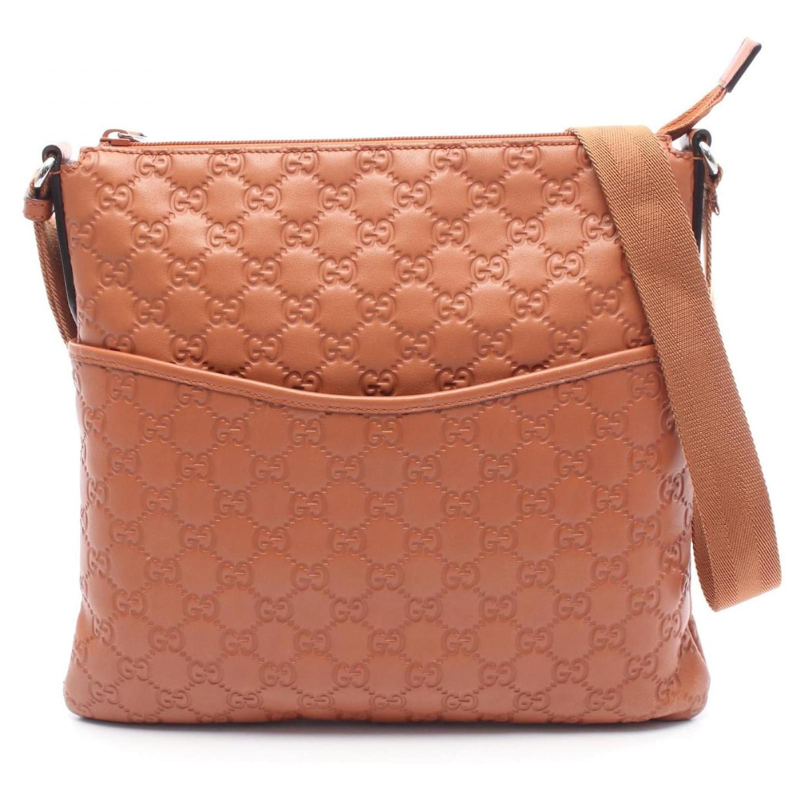 Gucci Gucci Signature Leather Shoulder Bag Metallic Bronze ref ...