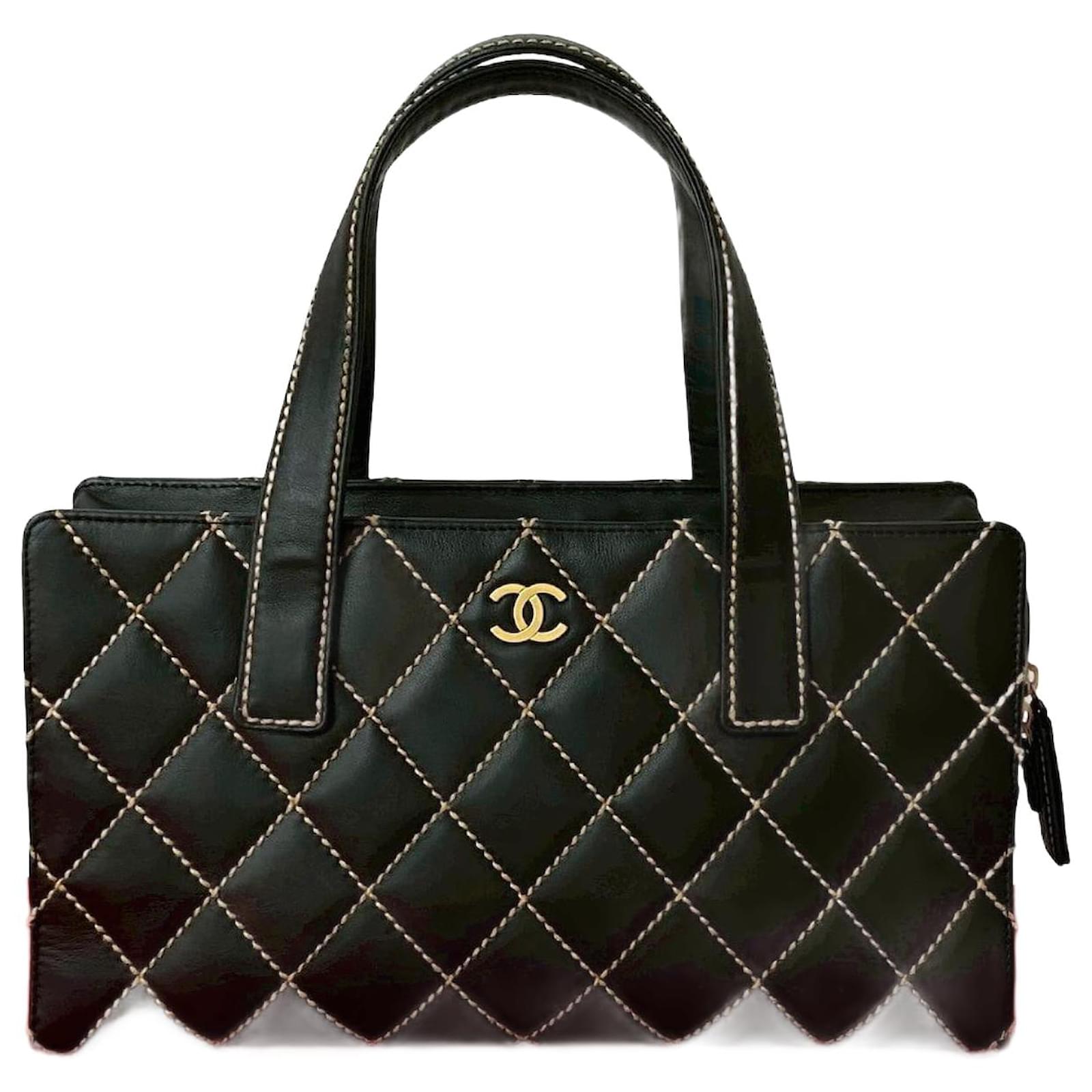 Timeless Chanel Coco Mark Wild Stitch Leather Handbag Black ref.2489792 ...