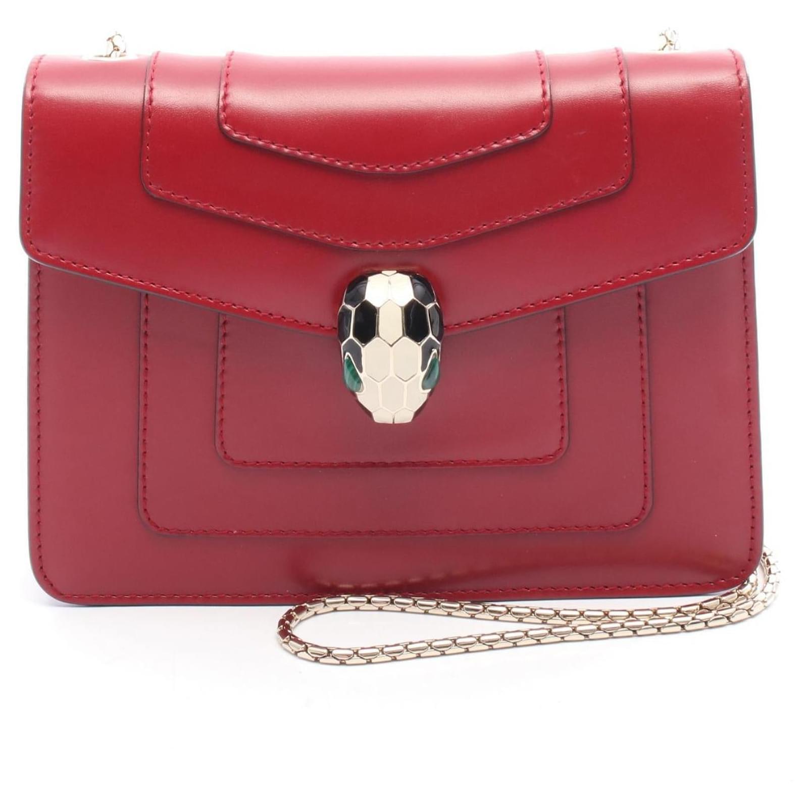 Bulgari BVLGARI Serpenti Forever Calf Leather Shoulder Bag Red ref ...