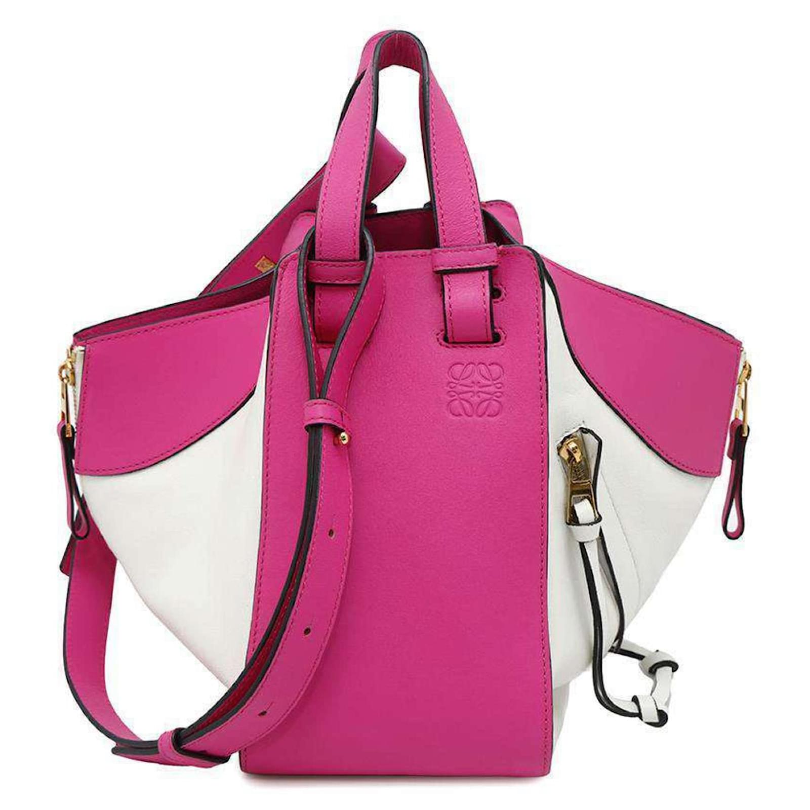 Loewe Handbag Hammock Small Leather Pink White ref.JC2494201 (Sold ...
