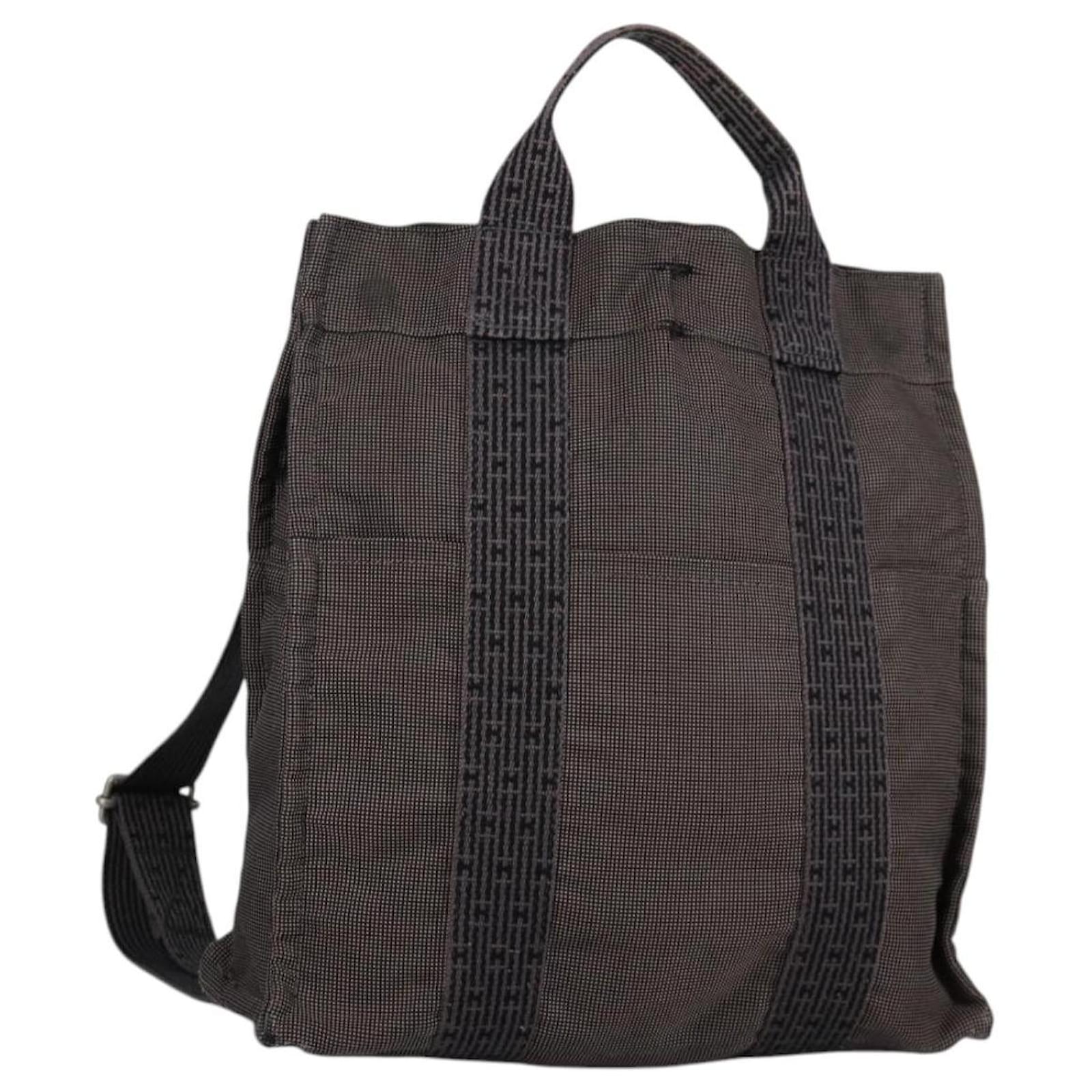 Hermès HERMES Her Line A Dos MM Backpack Canvas Gray Silver Auth hk2953 ...