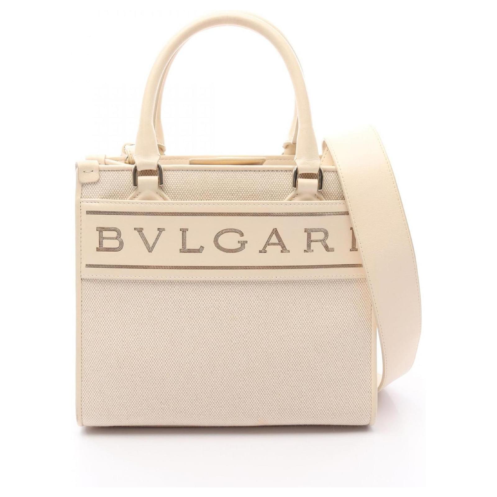 Bulgari Bvlgari Beige Canvas and Leather Tote Bag Cloth ref.2496034 ...