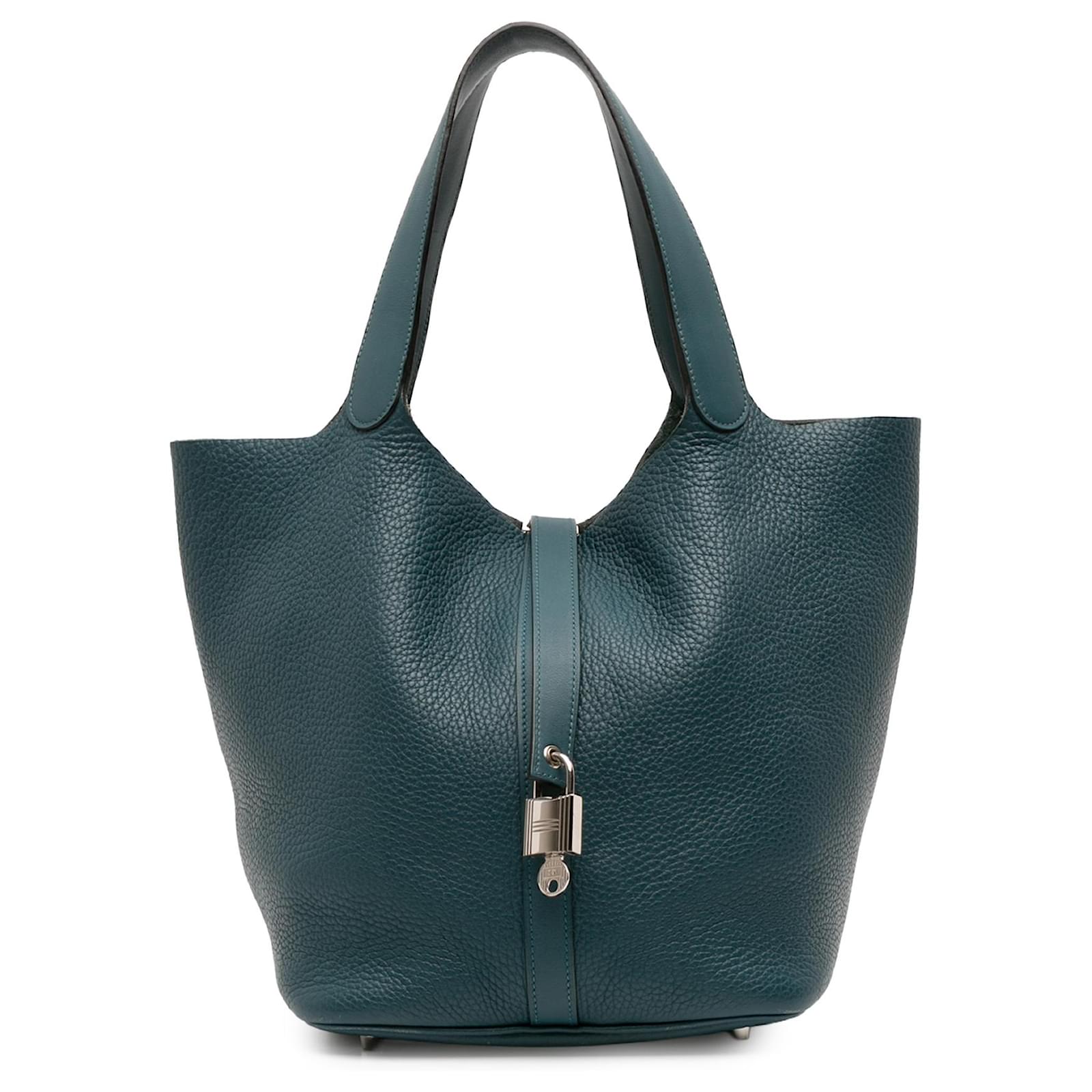 Hermès Blue Clemence Picotin Lock 26 Leather Pony-style calfskin ref ...