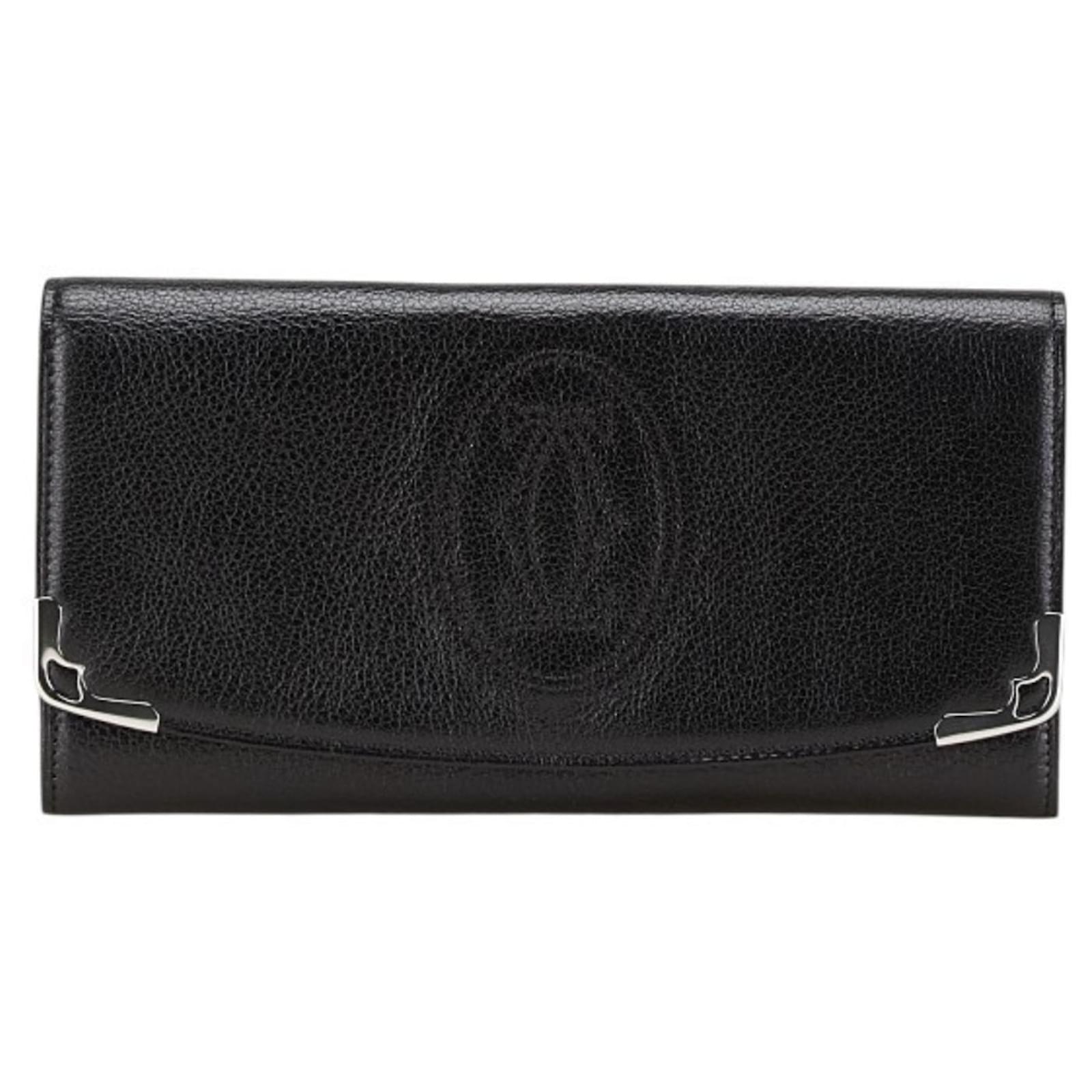 Cartier Marcello Long Wallet in Black Leather ref.2497599 - Joli Closet