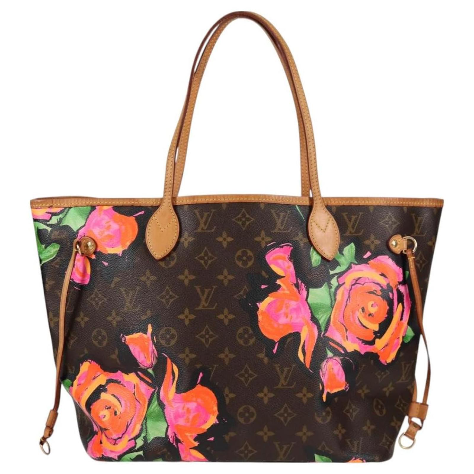 Louis Vuitton Neverfull Tote Limited Edition Monogram Roses MM Brown ...