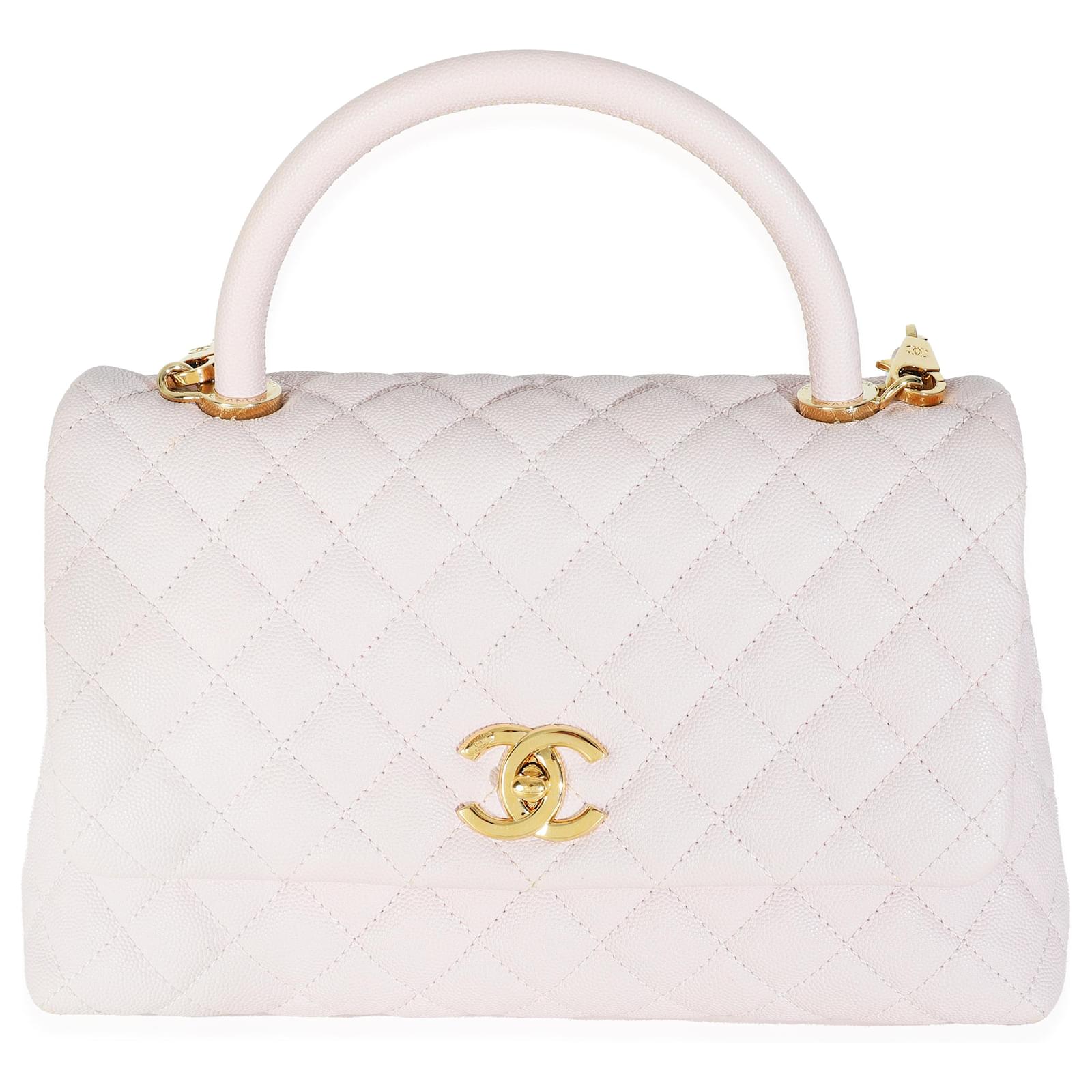 Chanel Light Purple Quilted Caviar Medium Coco Top Handle Handbag ...