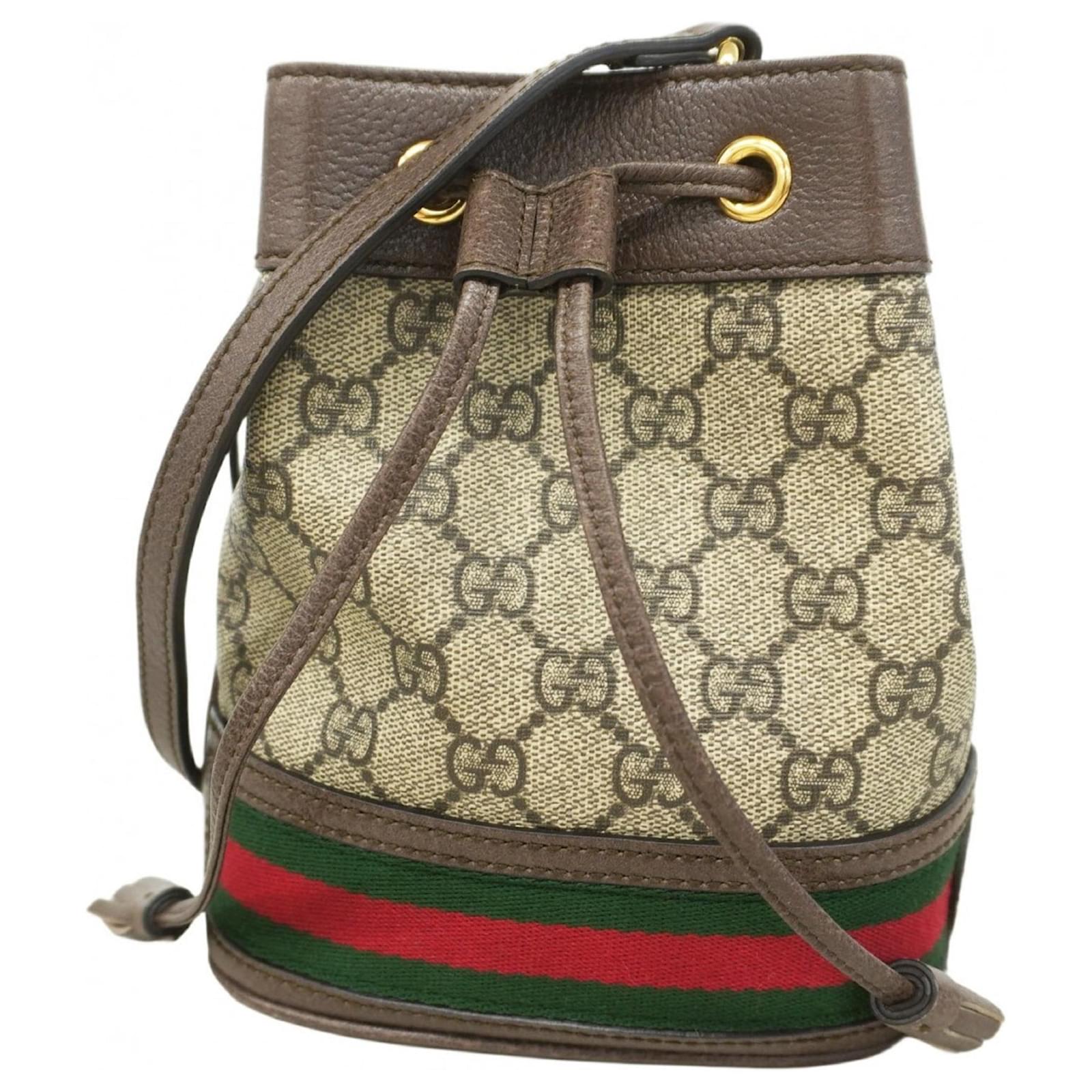 Gucci GG Supreme Sherry Line Shoulder Bag Brown Beige Plastic ref ...