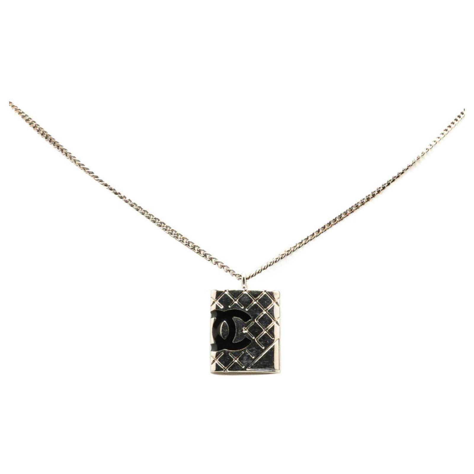 CHANEL Coco Mark Cambon Line Motif Necklace Silvery Metal ref.2500156 ...