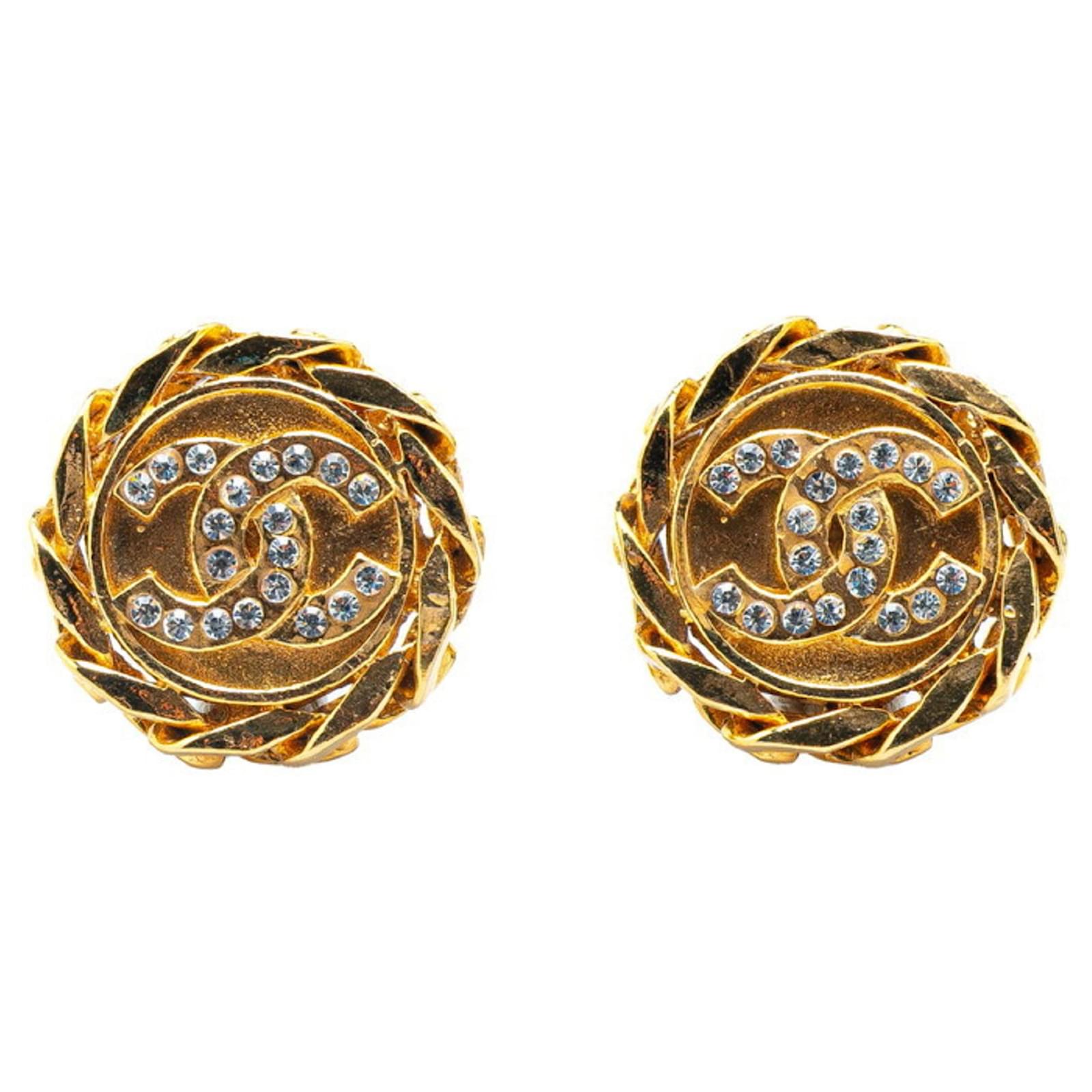 Vintage Chanel Rhinestone Clip Earrings ref.2500182 - Joli Closet
