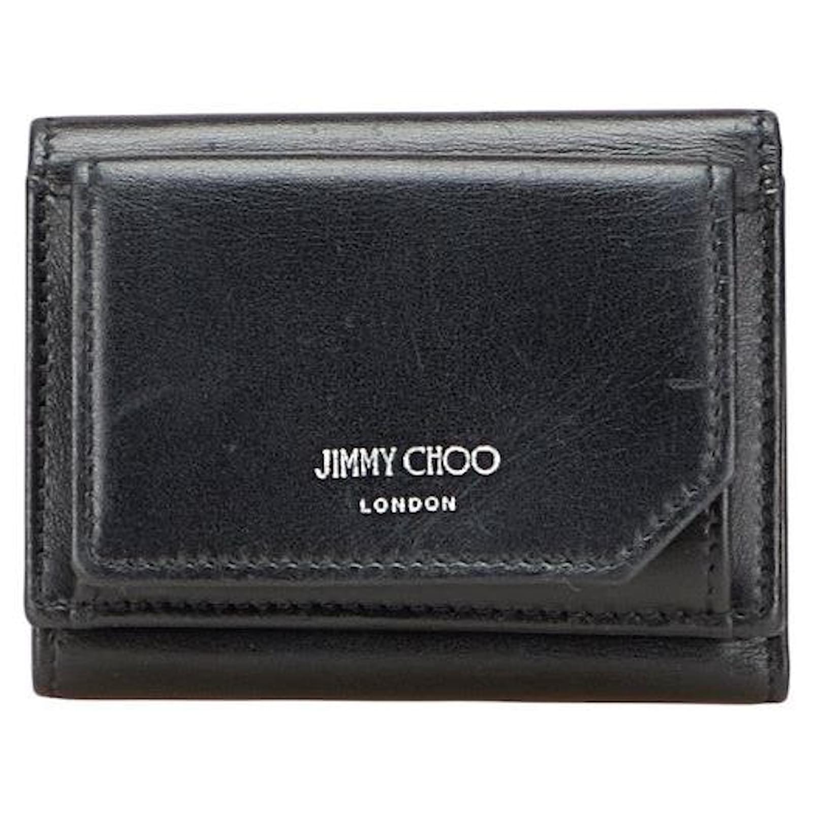 JIMMY CHOO HAWLEY Leather Wallet Black ref.2500556 - Joli Closet