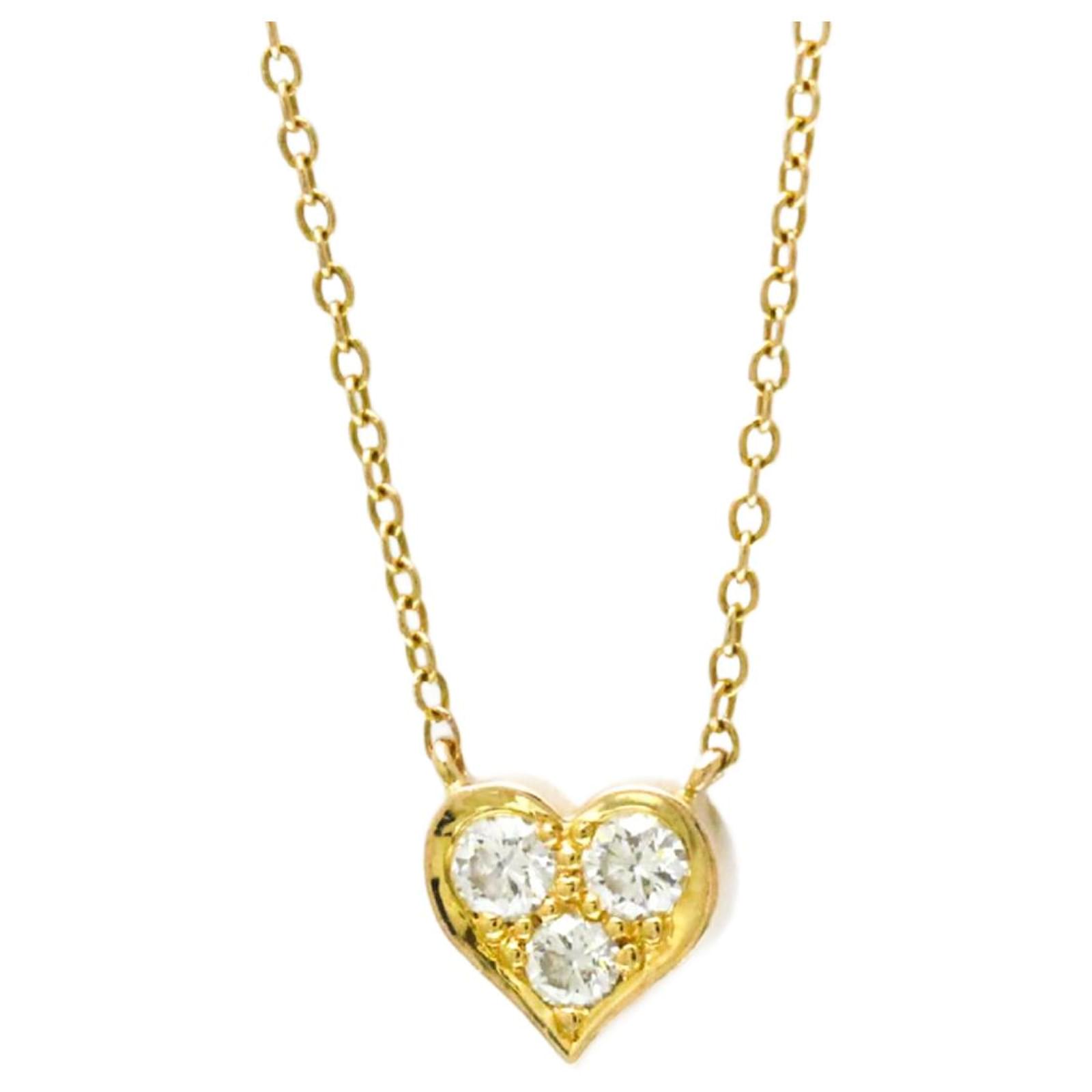 Tiffany & Co Tiffany Sentimental Heart Necklace Golden Pink gold ref ...