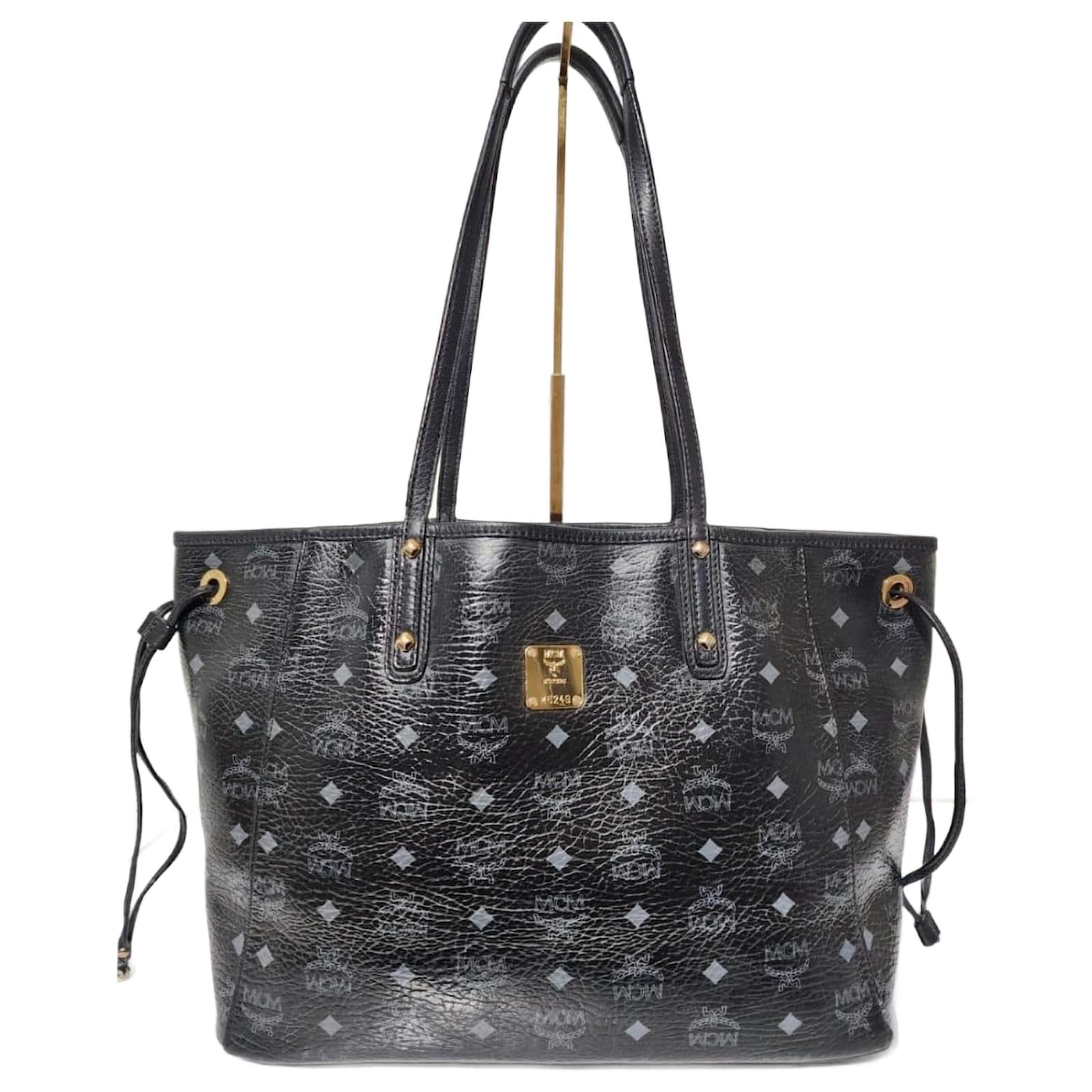 MCM Visetos Reversible Printed Tote Bag Black Leather ref.2501482 ...