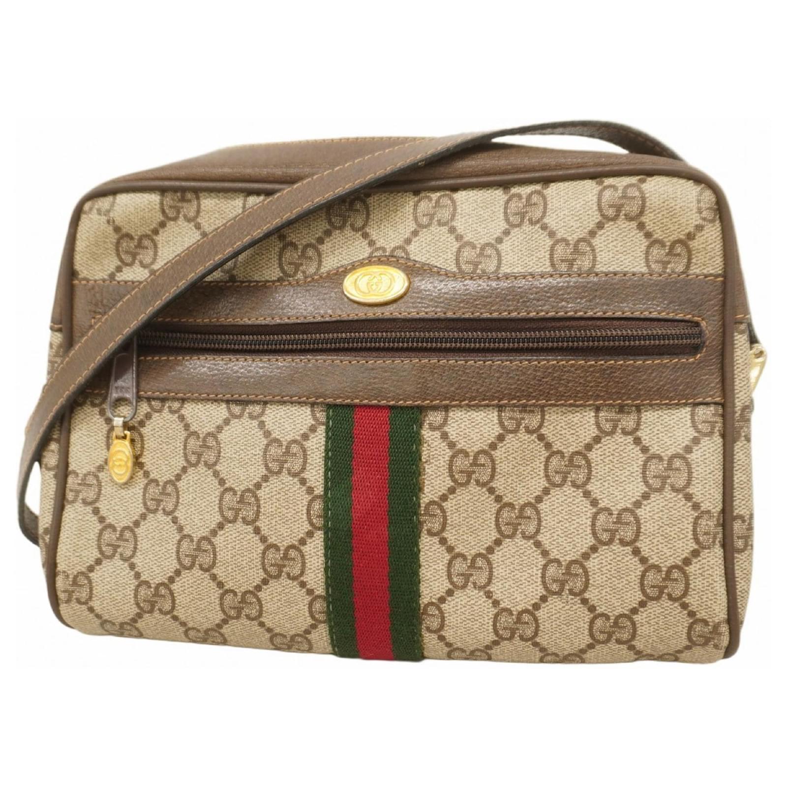Gucci GG Supreme Sherry Line Shoulder Bag Brown Beige Plastic ref ...