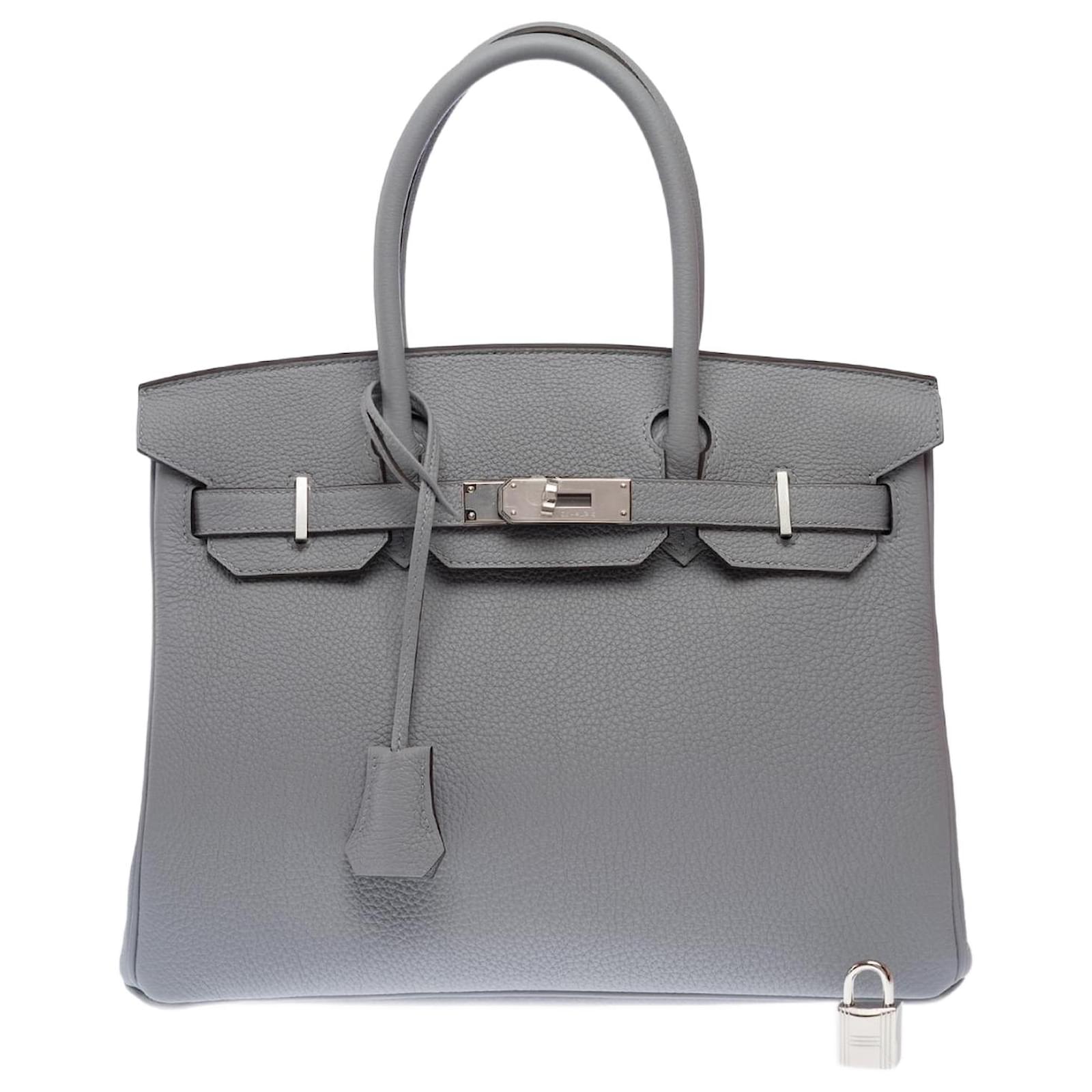 Hermès HERMES Birkin 30 Bag in Gray Leather - 102901 Grey ref.JC2503644 ...