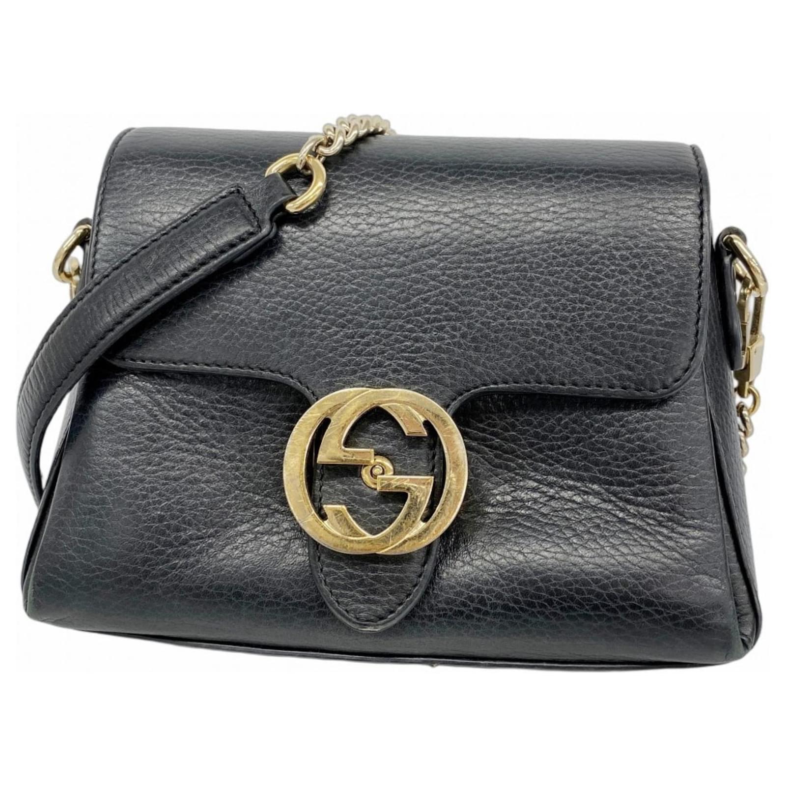 Gucci Interlocking G Shoulder Bag Black Leather ref.2505691 - Joli Closet