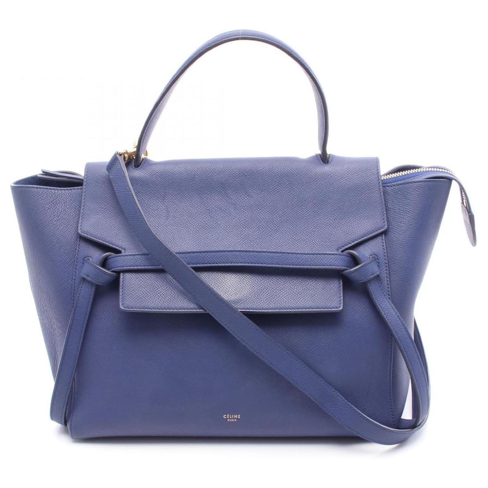 Céline Celine Belt Bag Mini Handbag Blue Leather ref.2505965 - Joli Closet