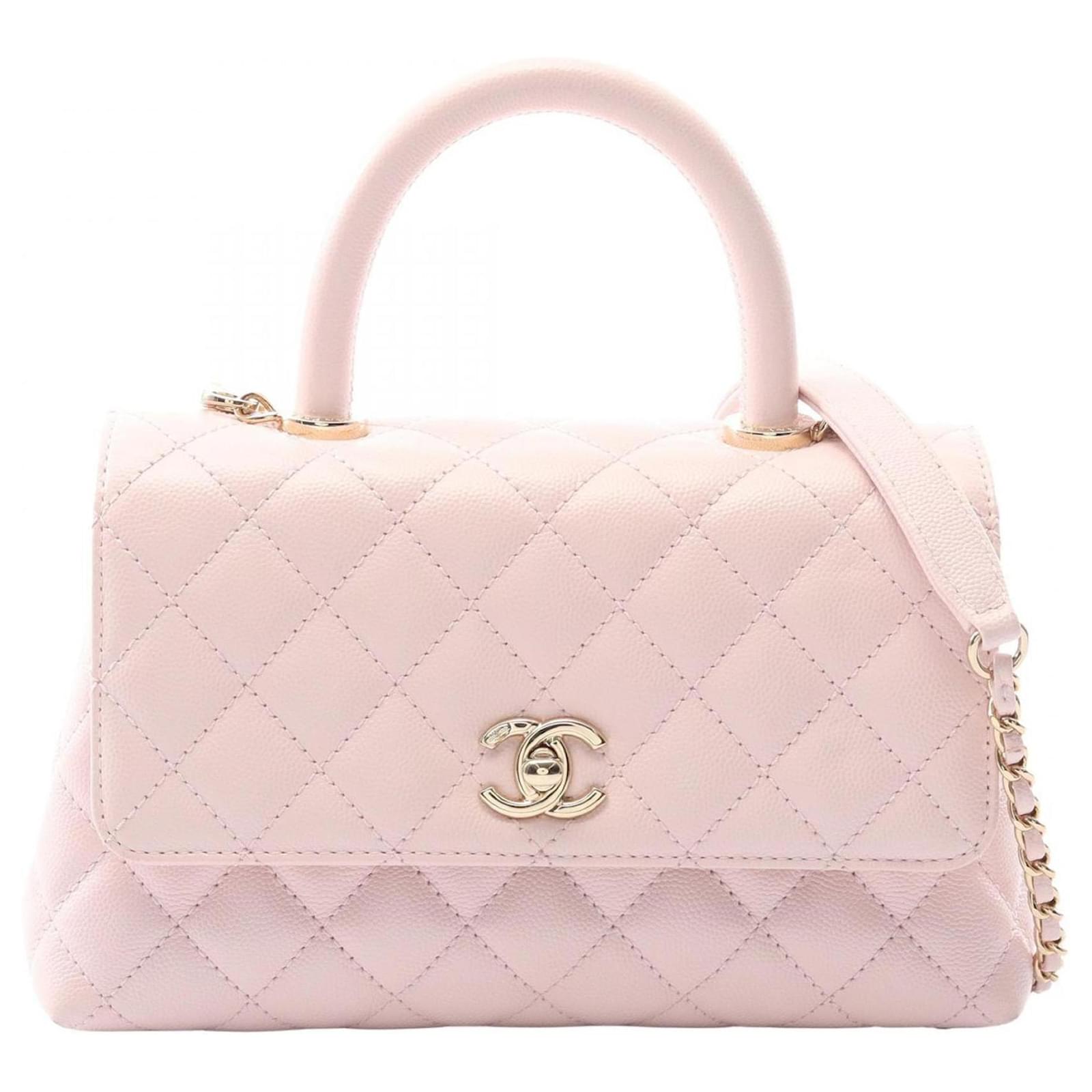 Chanel Coco Handle Flap Matelasse Handbag Pink Leather ref.2506035 ...