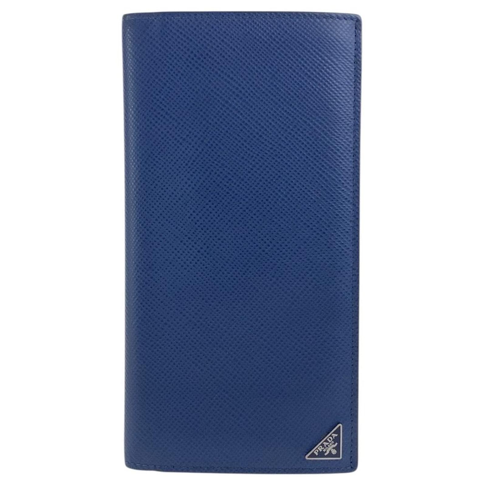 Prada Saffiano Leather Long Wallet Blue ref.JC2508626 (Sold) - Joli Closet