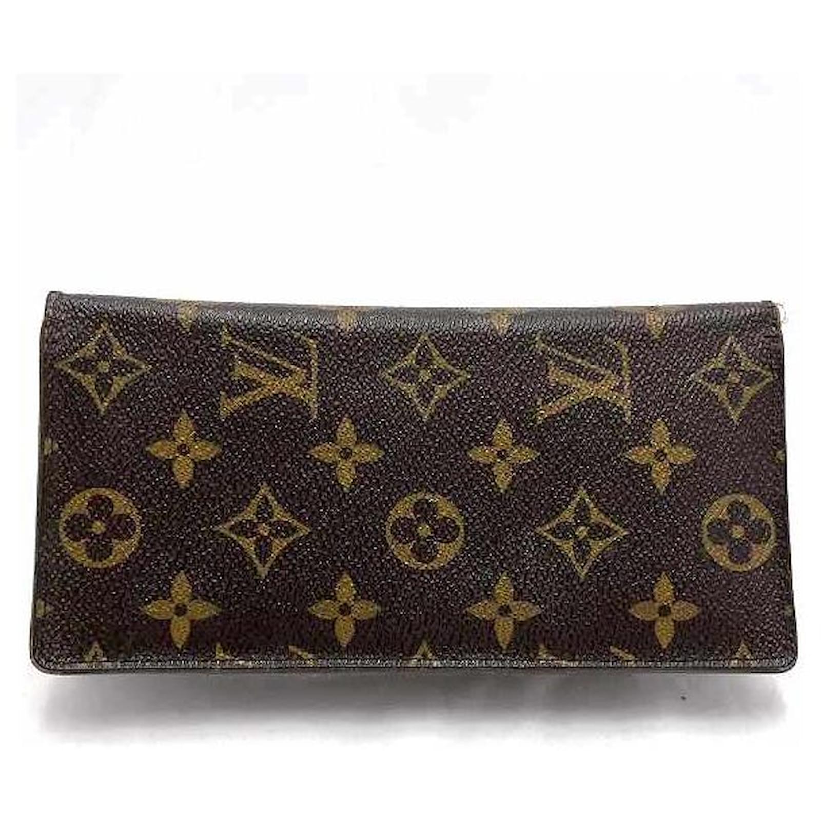 Louis Vuitton Portefeuille Brazza Monogram Long Wallet Brown Cloth ref ...
