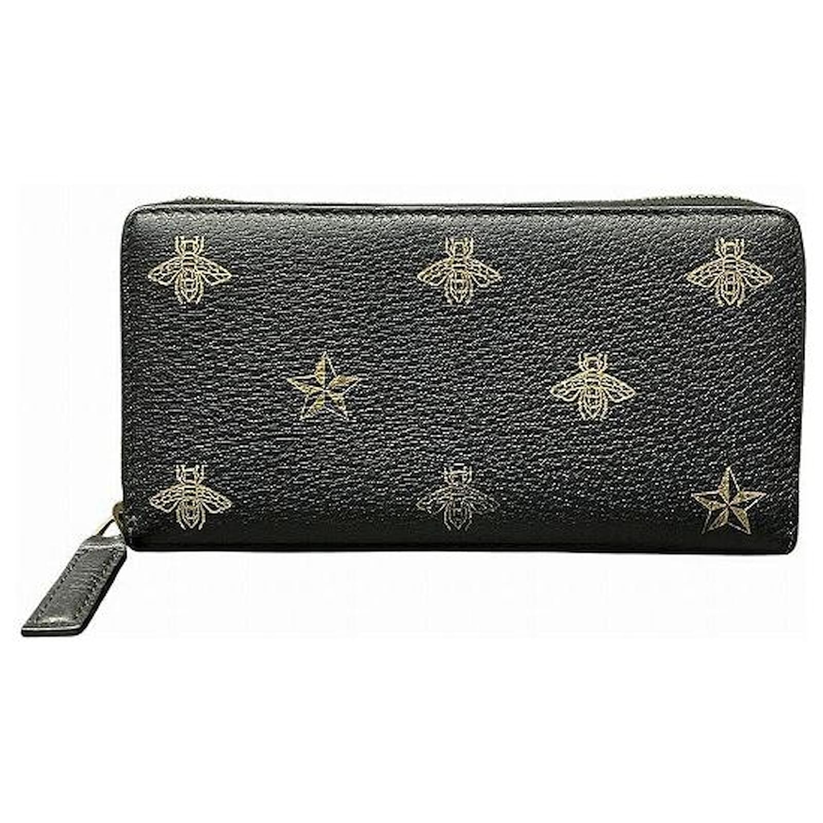 Gucci Animalier Bee & Star Leather Long Wallet Black ref.2508976 - Joli ...