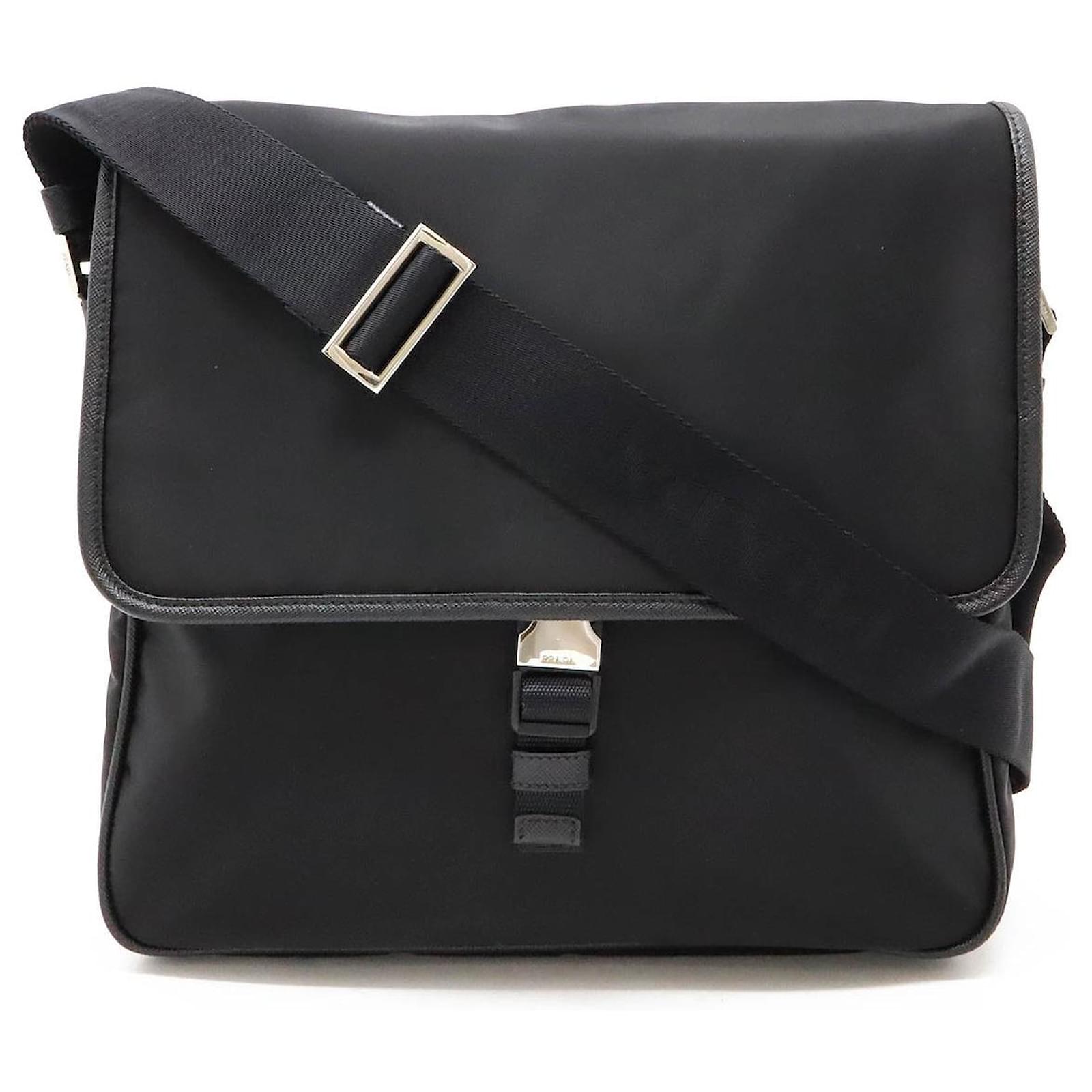 Prada Nylon Logo Jacquard Shoulder Bag Black ref.2509621 - Joli Closet