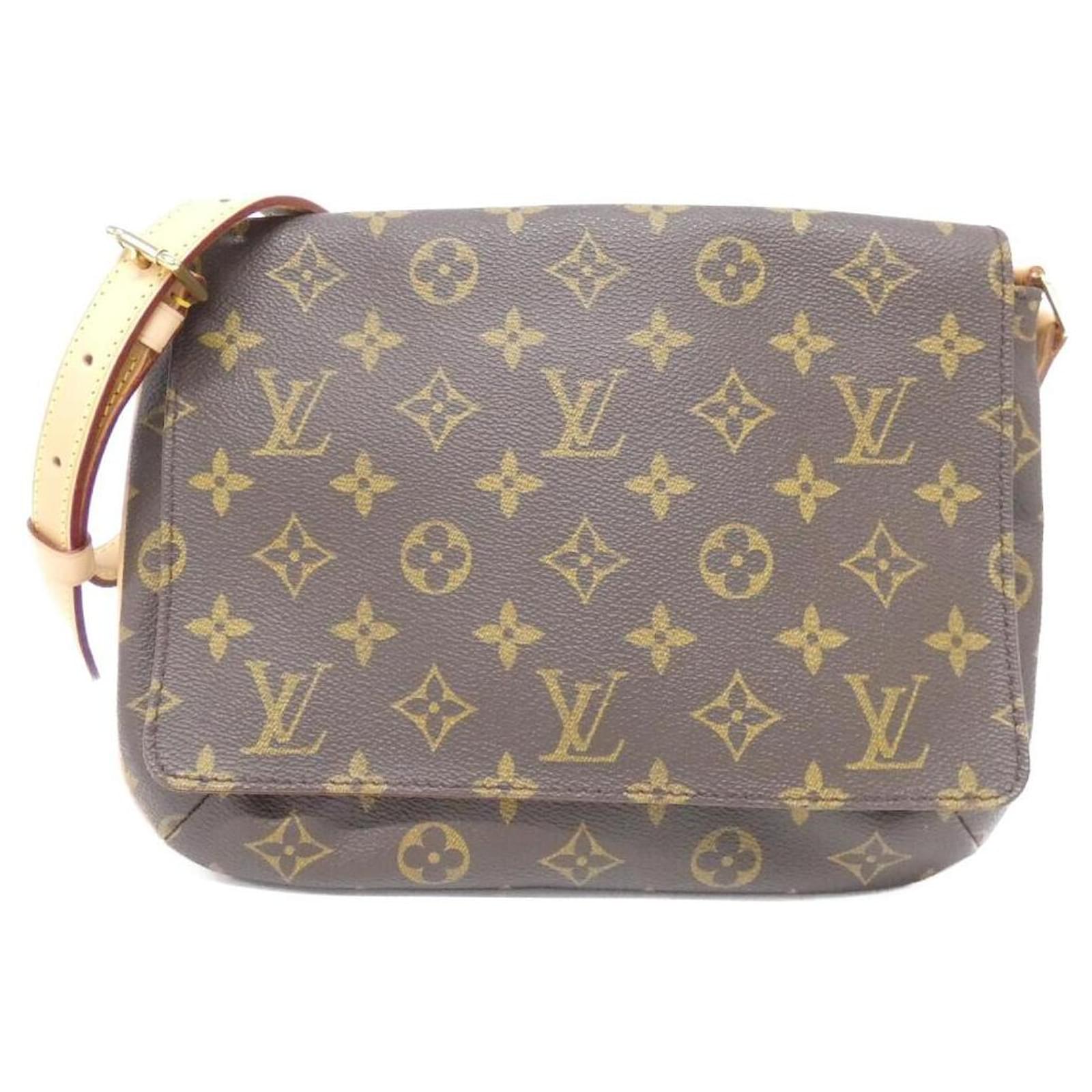 Louis Vuitton Musette Tango Monogram Shoulder Bag Brown Cloth ref ...