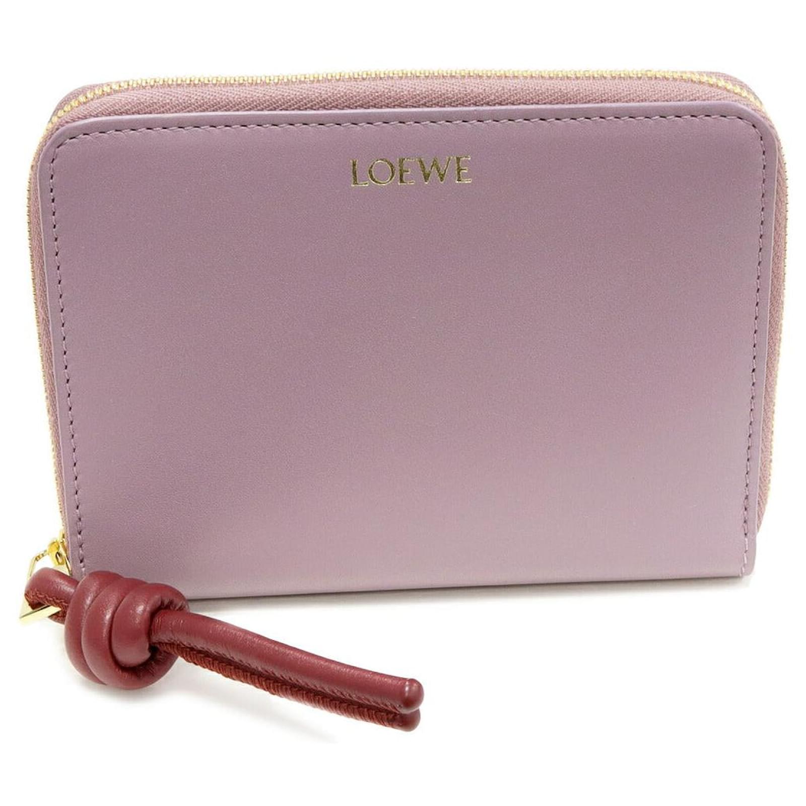 Loewe Shiny Nappa Calf Compact Zip Wallet Purple Leather Pony-style ...