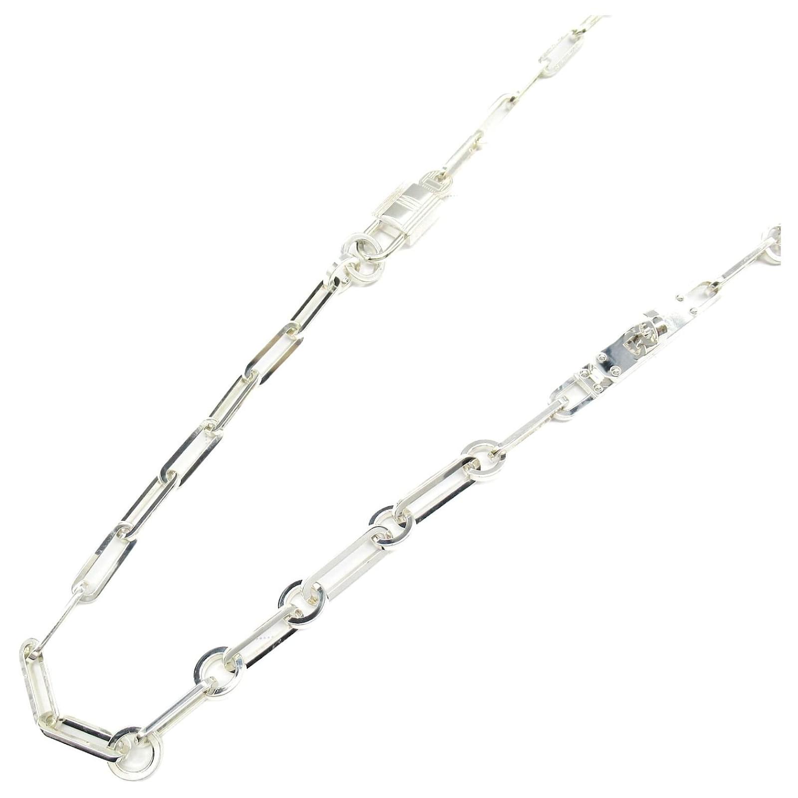 Hermès Hermes Silver 925 Kelly Chain Necklace Silvery Metallic Metal ...