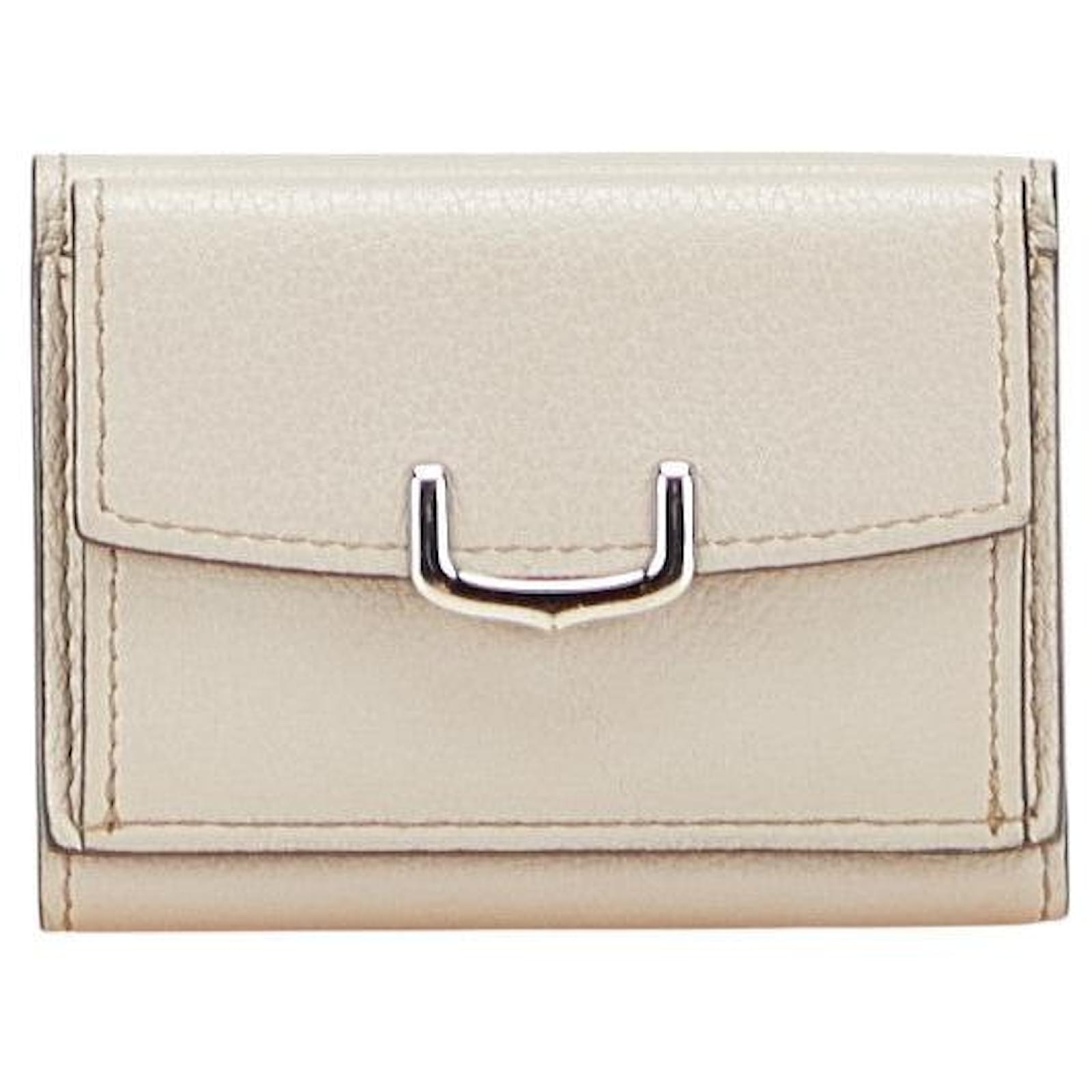 Cartier C de Cartier Leather Trifold Wallet Brown Beige ref.2510550 ...