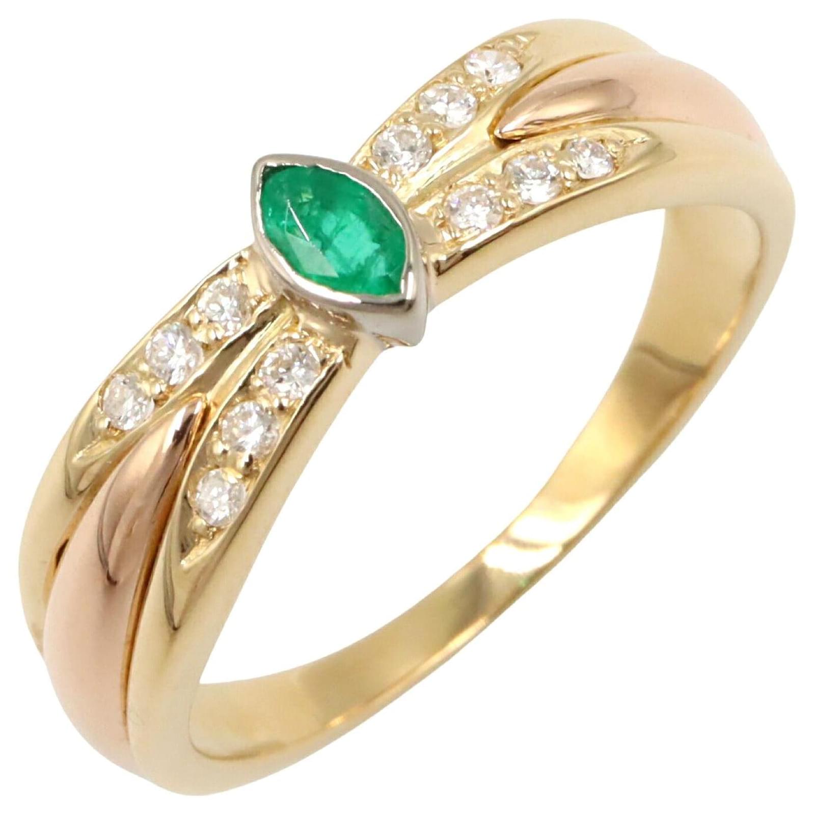 Cartier Emerald Diamond Ring K18 Gold Green ref.2510758 - Joli Closet