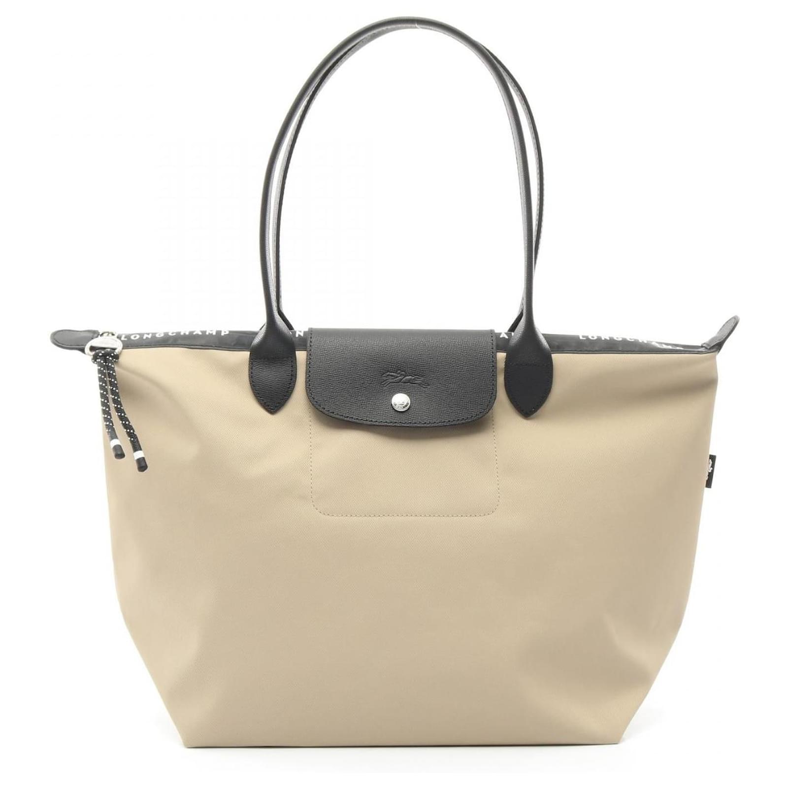 Longchamp Le Pliage Energy Nylon Leather Tote Bag Brown Beige ref ...