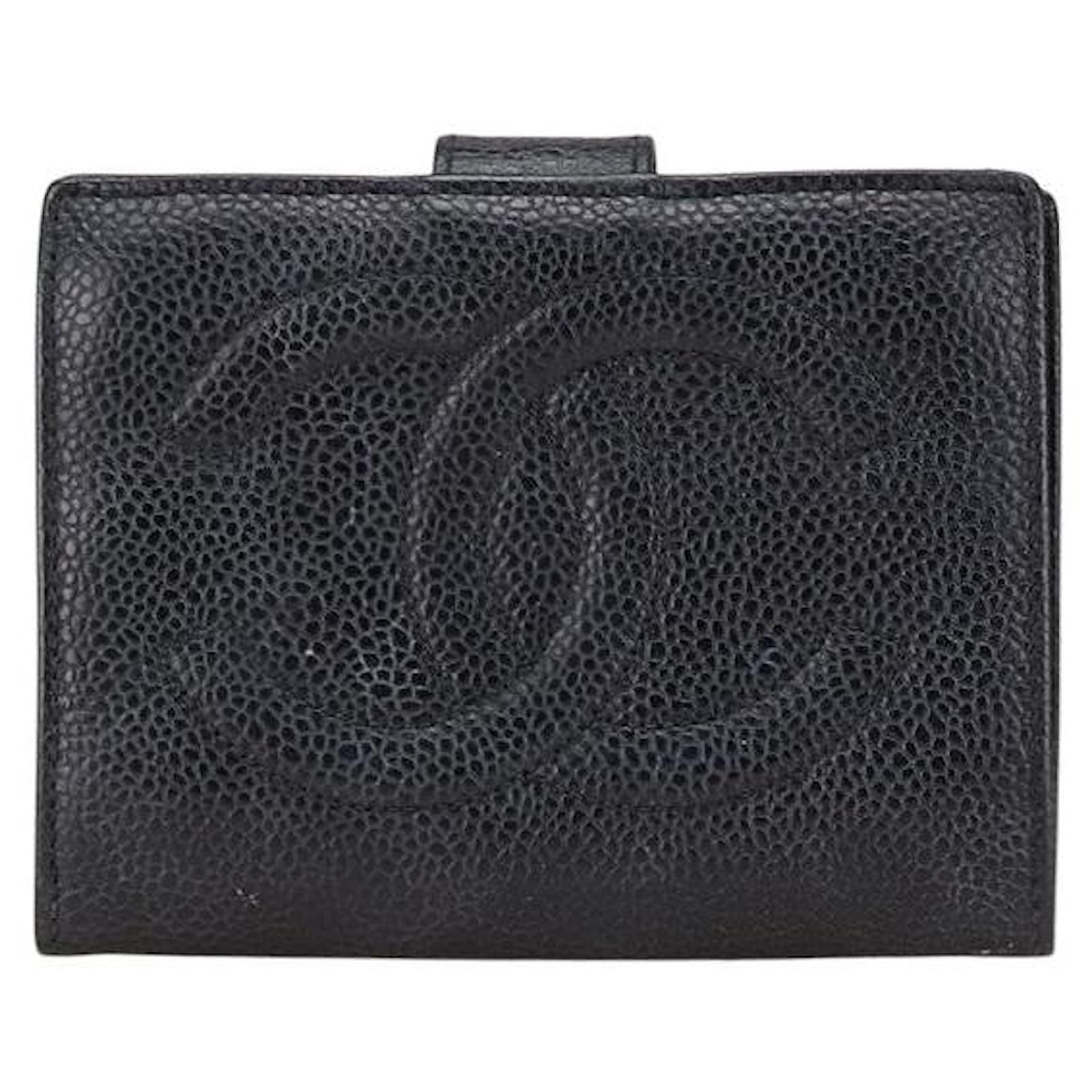 Timeless Chanel Coco Mark Caviar Skin Wallet Black Leather ref.2511419 ...