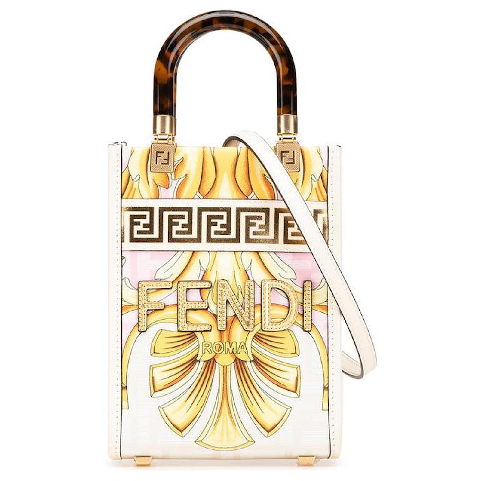 Fendi Sunshine Shopper Mini PVC 2way bag White Multiple colors Beige ...