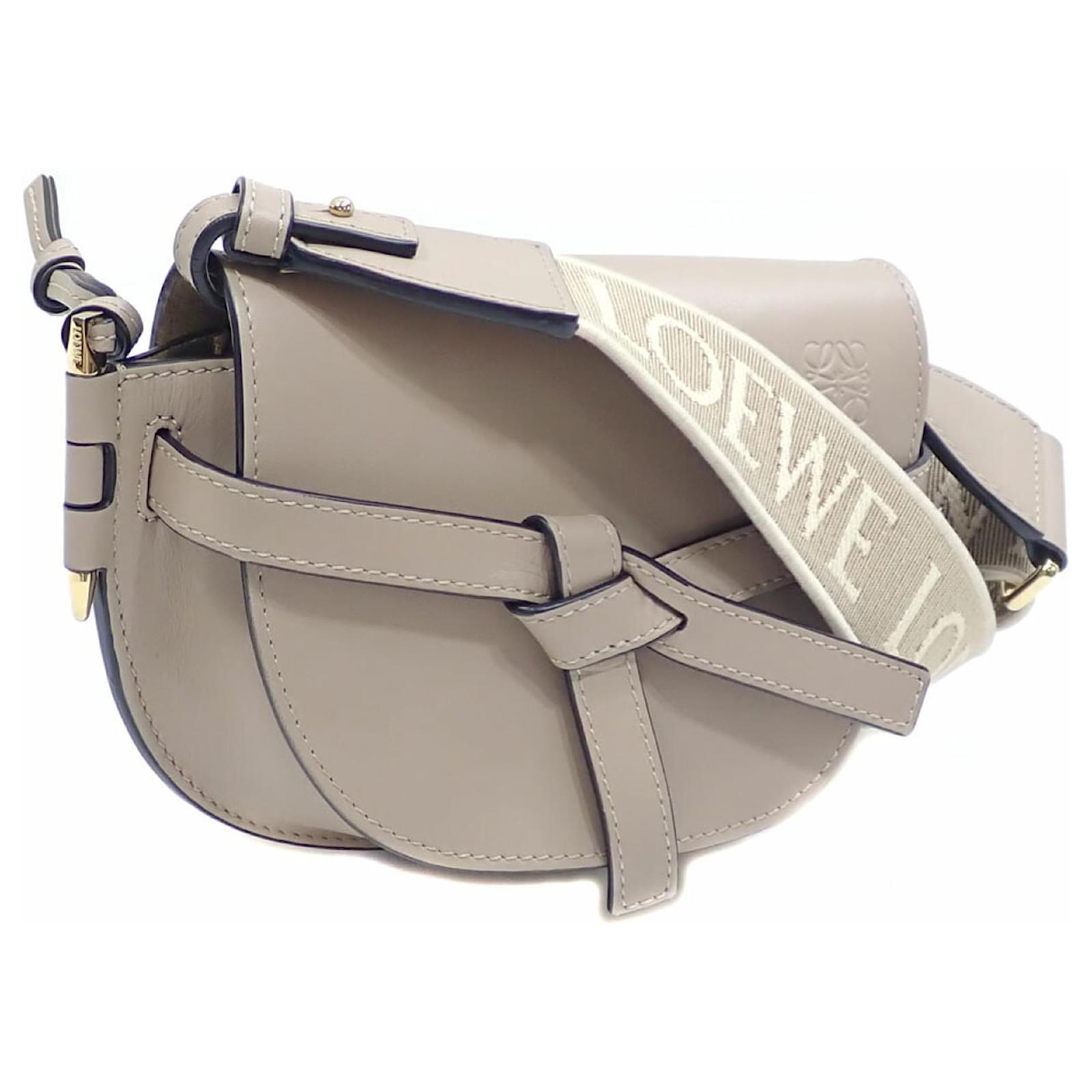 Loewe Gate Dual Mini Shoulder Bag Beige Sand Leather Cloth ref.2516334 ...