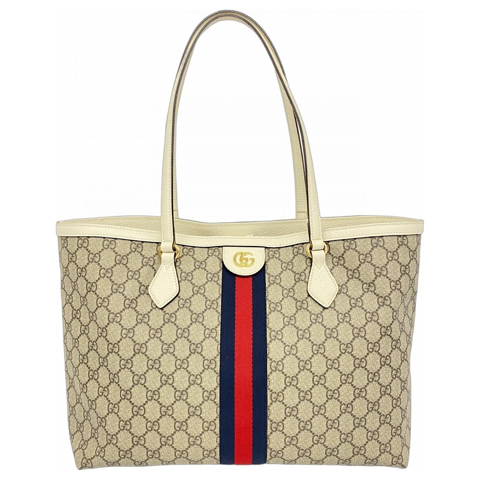 Gucci Ophidia Tote Bag Brown White Plastic ref.2518601 - Joli Closet