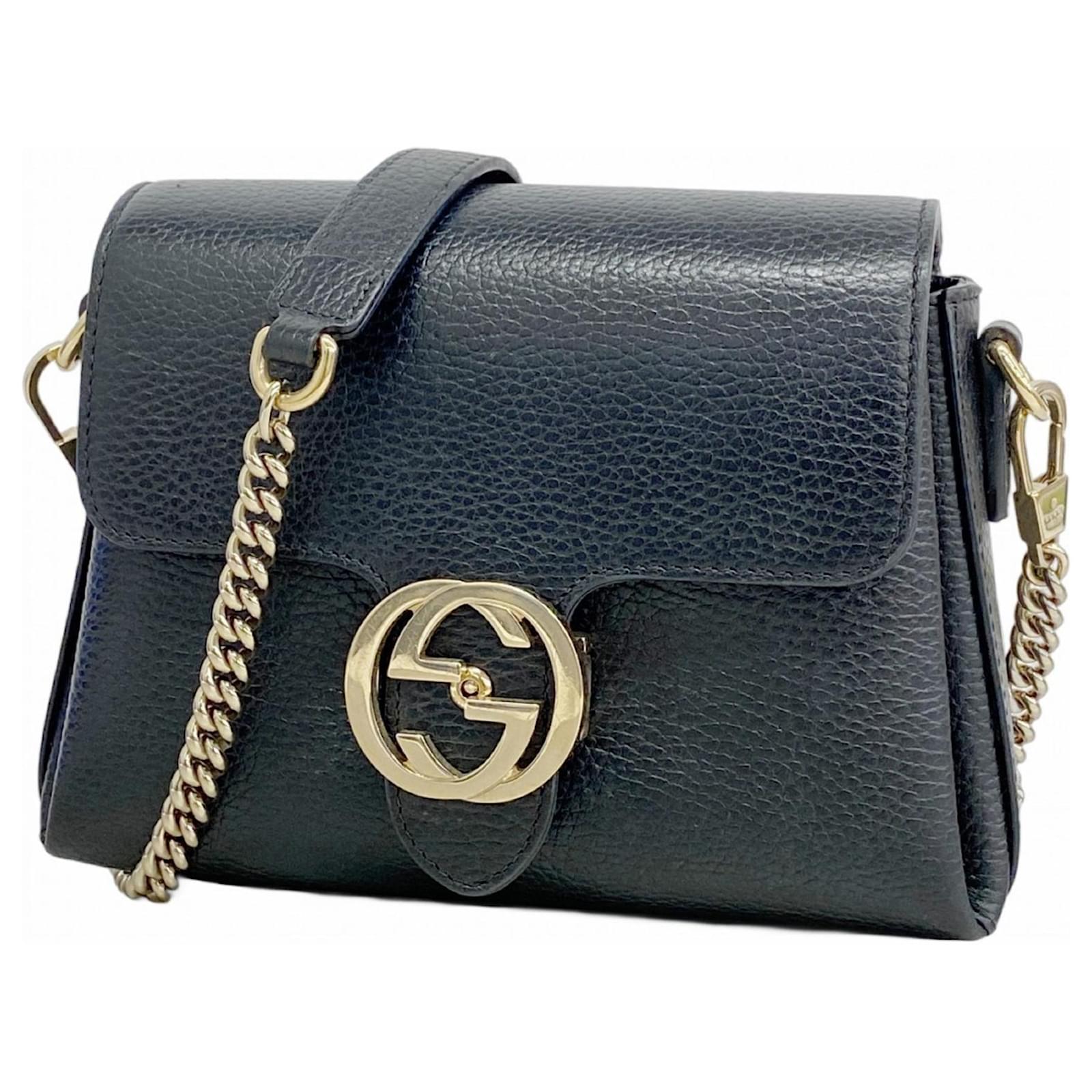 Gucci Interlocking G Shoulder Bag Black Leather ref.2520942 - Joli Closet